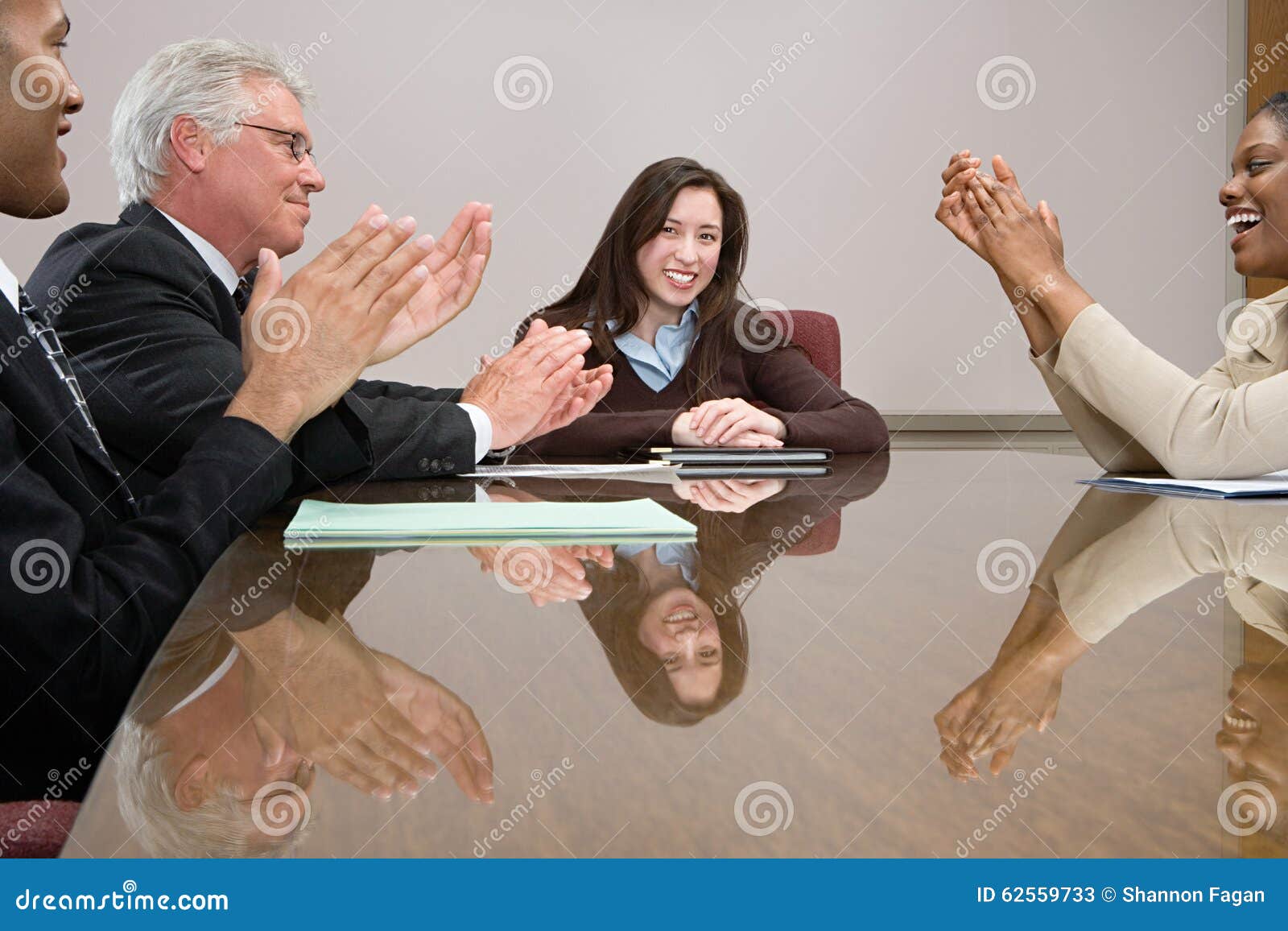 People clapping colleague stock image. Image of african - 62559733