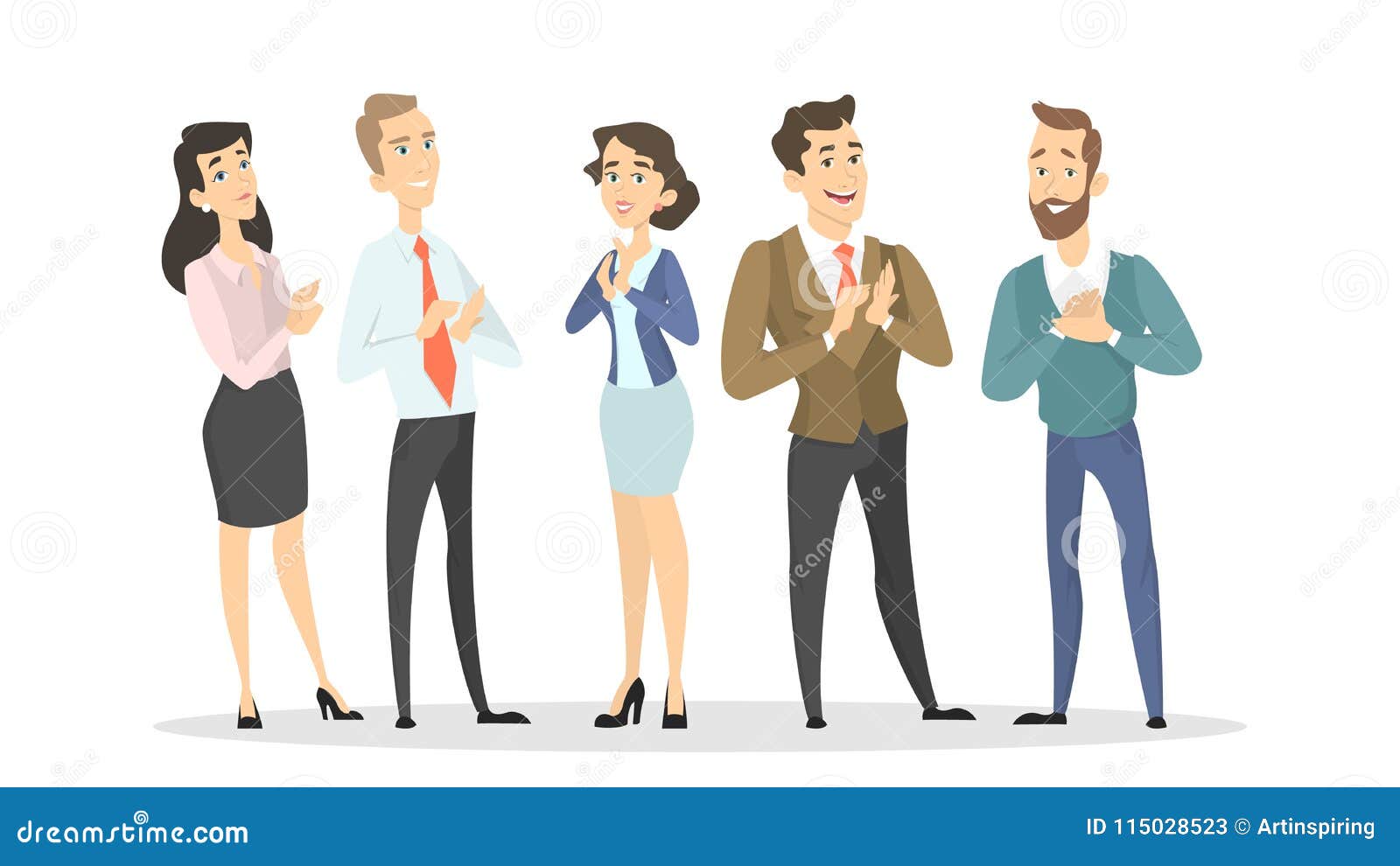 People clapping set. stock vector. Illustration of expressions - 115028523