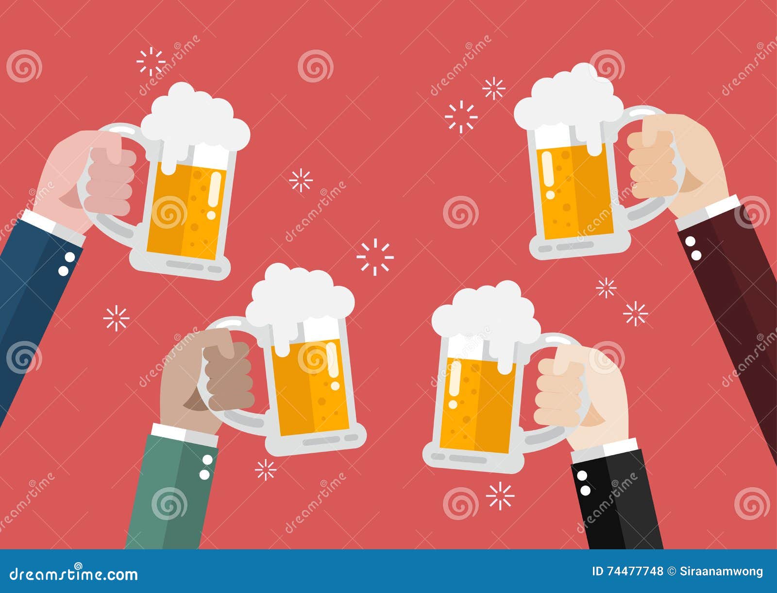 People Clinking Beer Glasses Stock Vector - Illustration of brewery ...