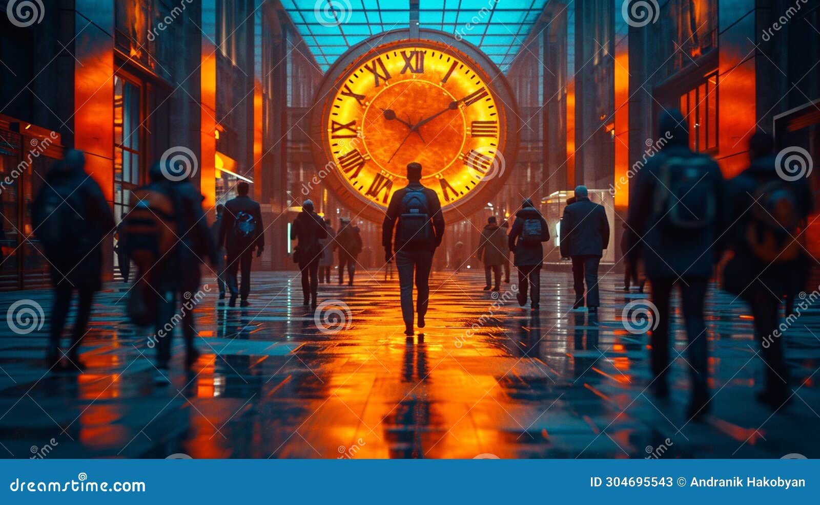 People with a Clock. Time Management Stock Image - Image of corporate ...
