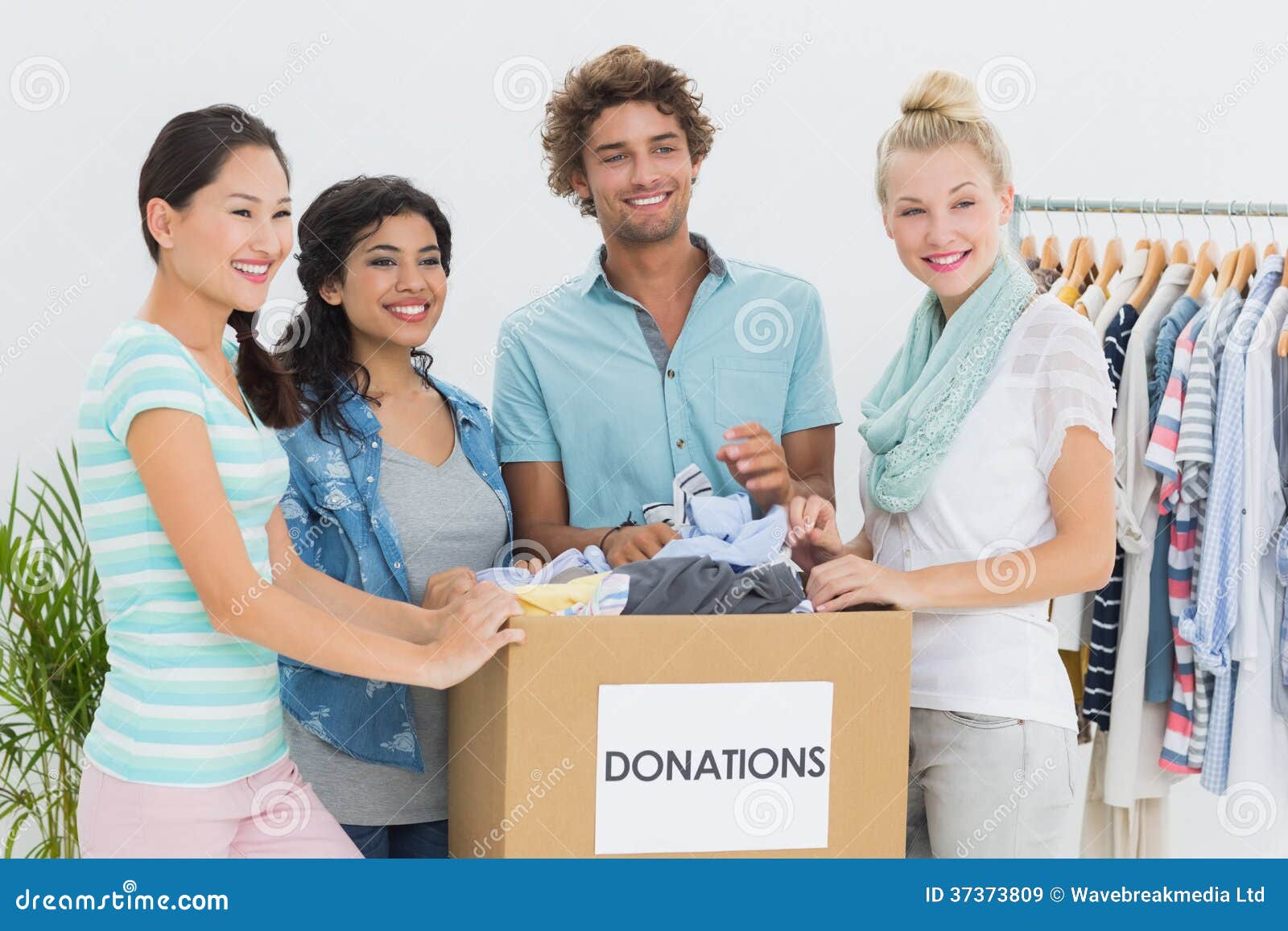 People with Clothes Donation Stock Image - Image of caucasian, outreach ...