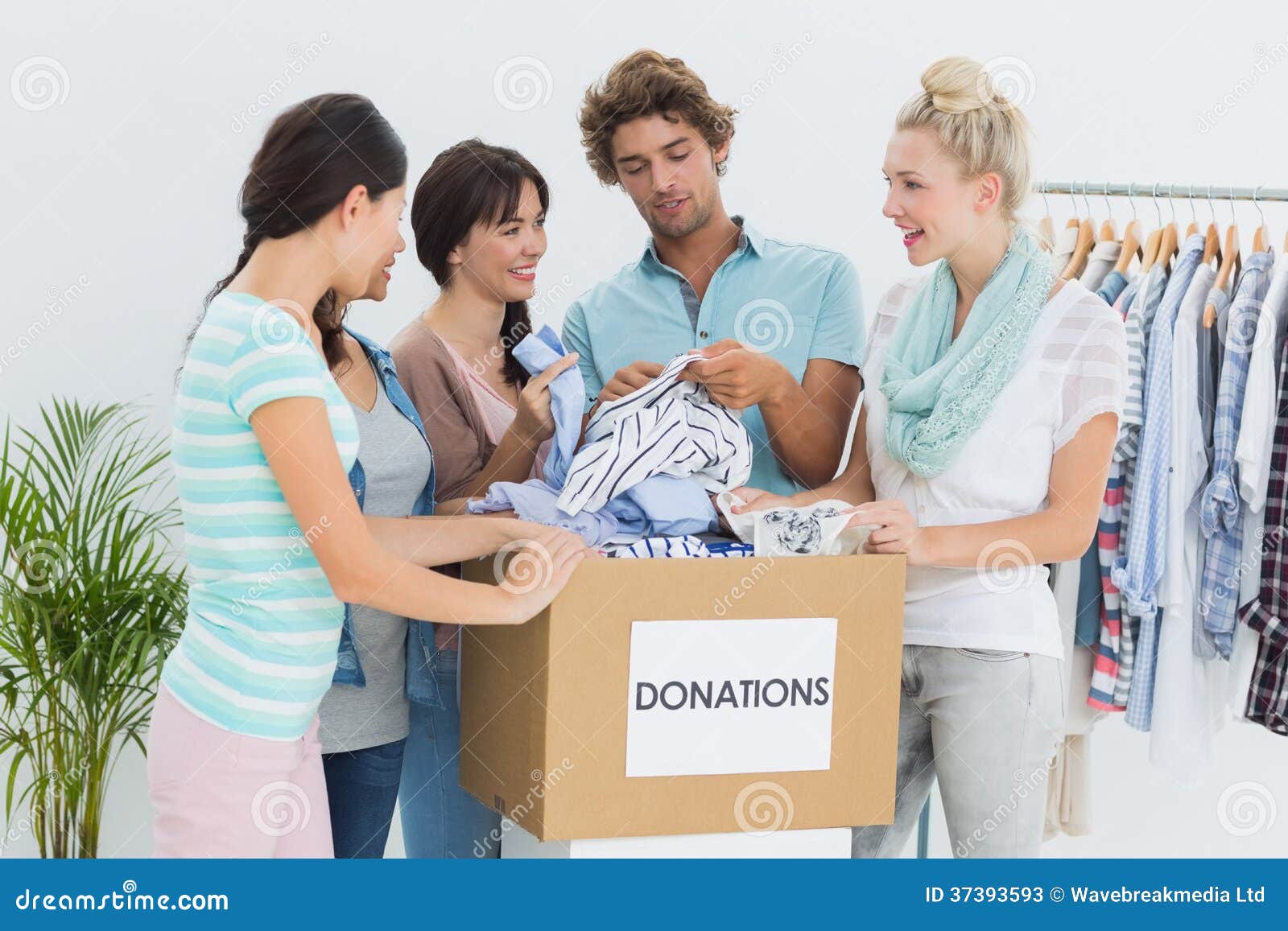 People Donating Clothes