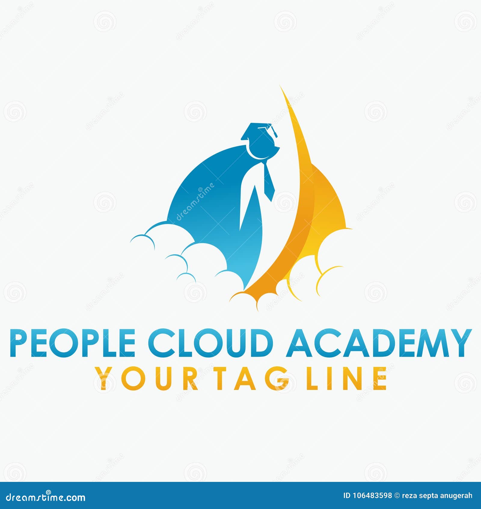 People Cloud academy logo stock illustration. Illustration of white ...