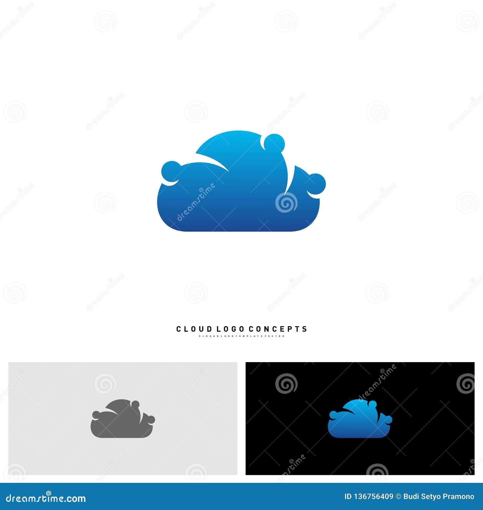 People Cloud Logo Design Concept Vector. Modern Cloud Man Logo Template ...