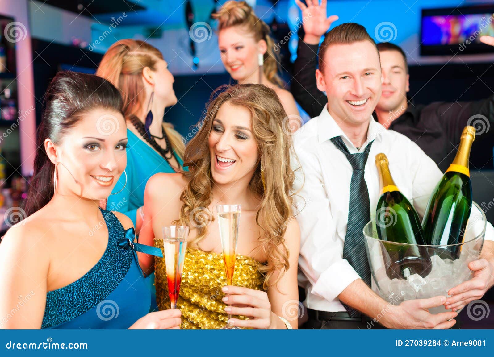 People in Club or Bar Drinking Champagne Stock Photo - Image of ...