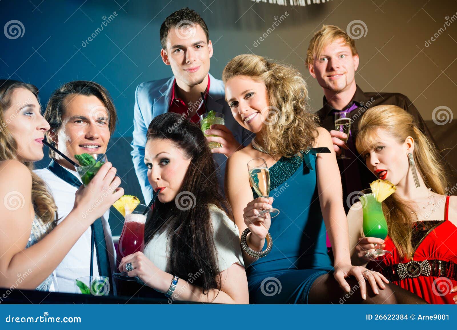 People in Club or Bar Drinking Cocktails Stock Photo - Image of ...