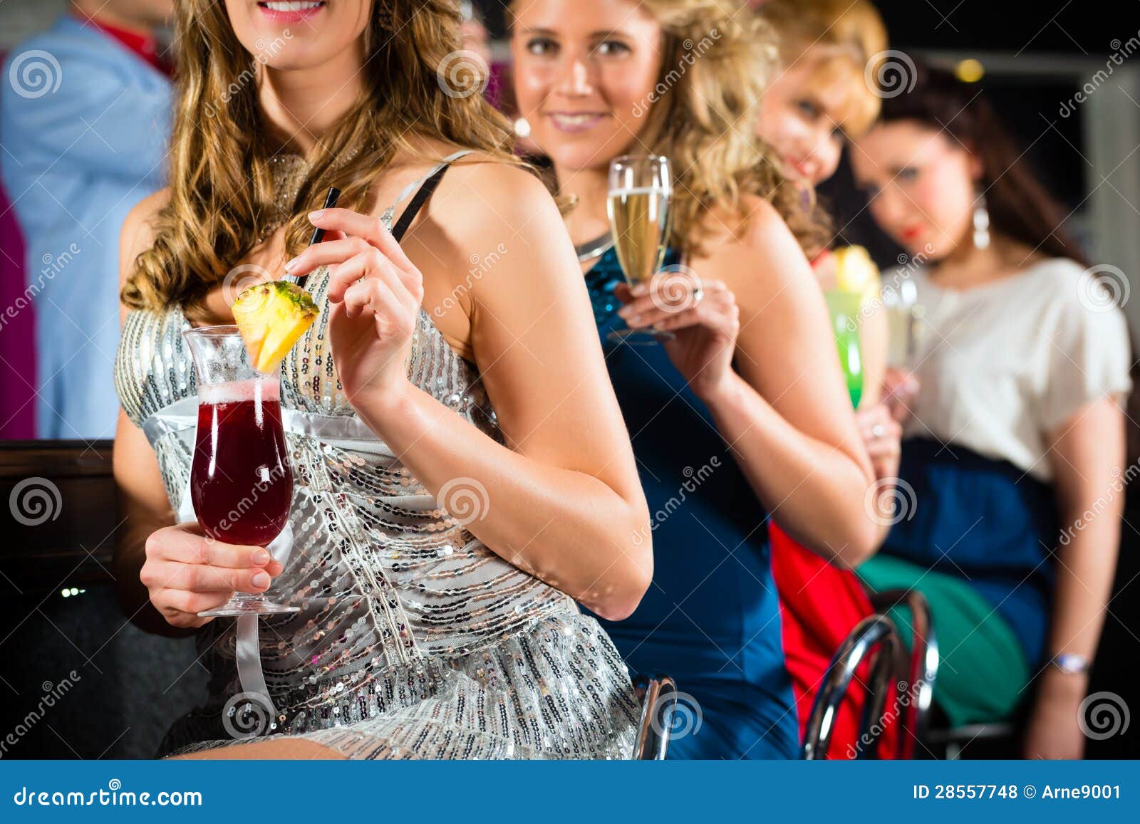 People in Club or Bar Drinking Cocktails Stock Photo - Image of group ...