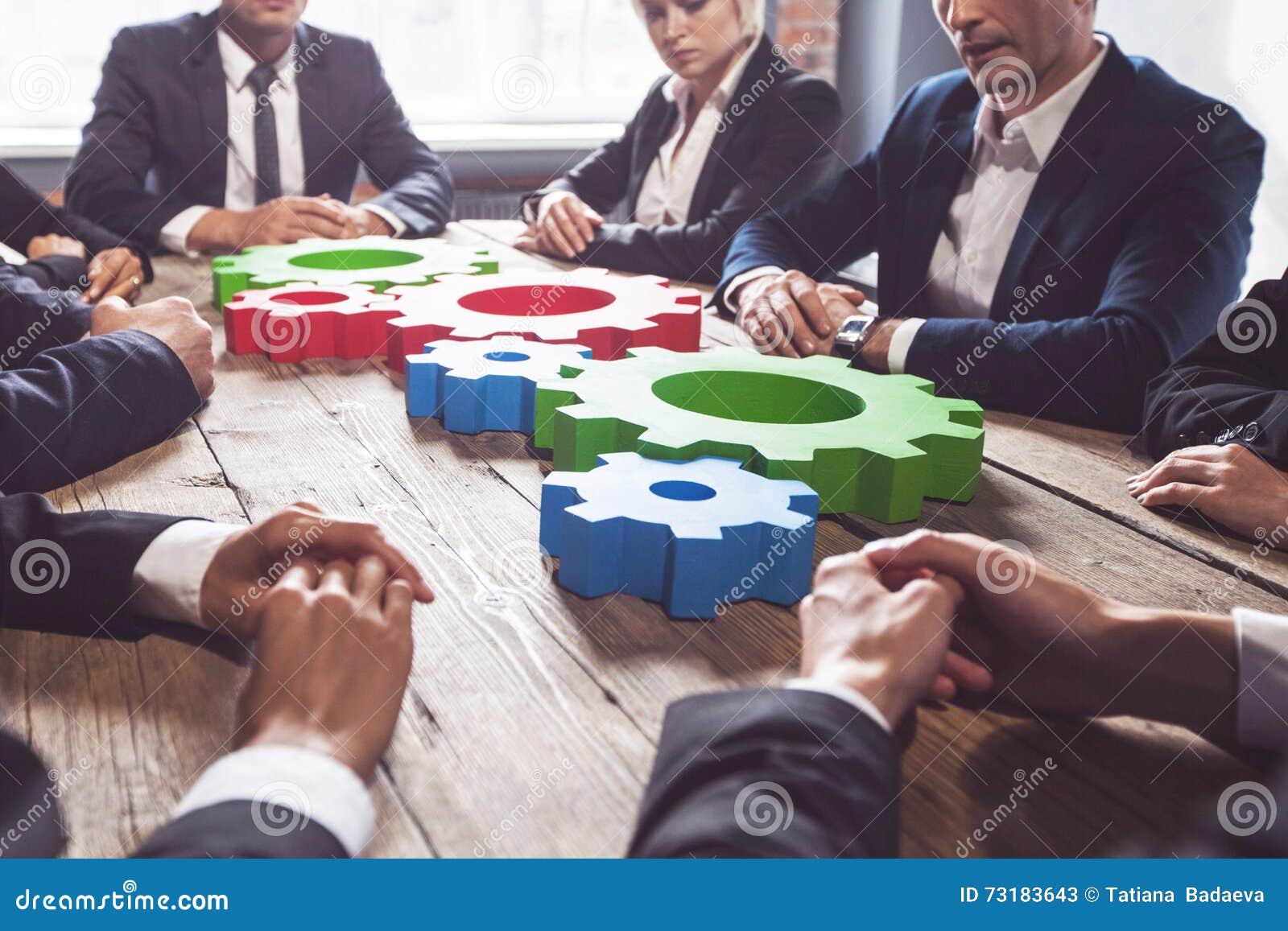 People with Cogs of Business Stock Image - Image of wooden, coworkers ...
