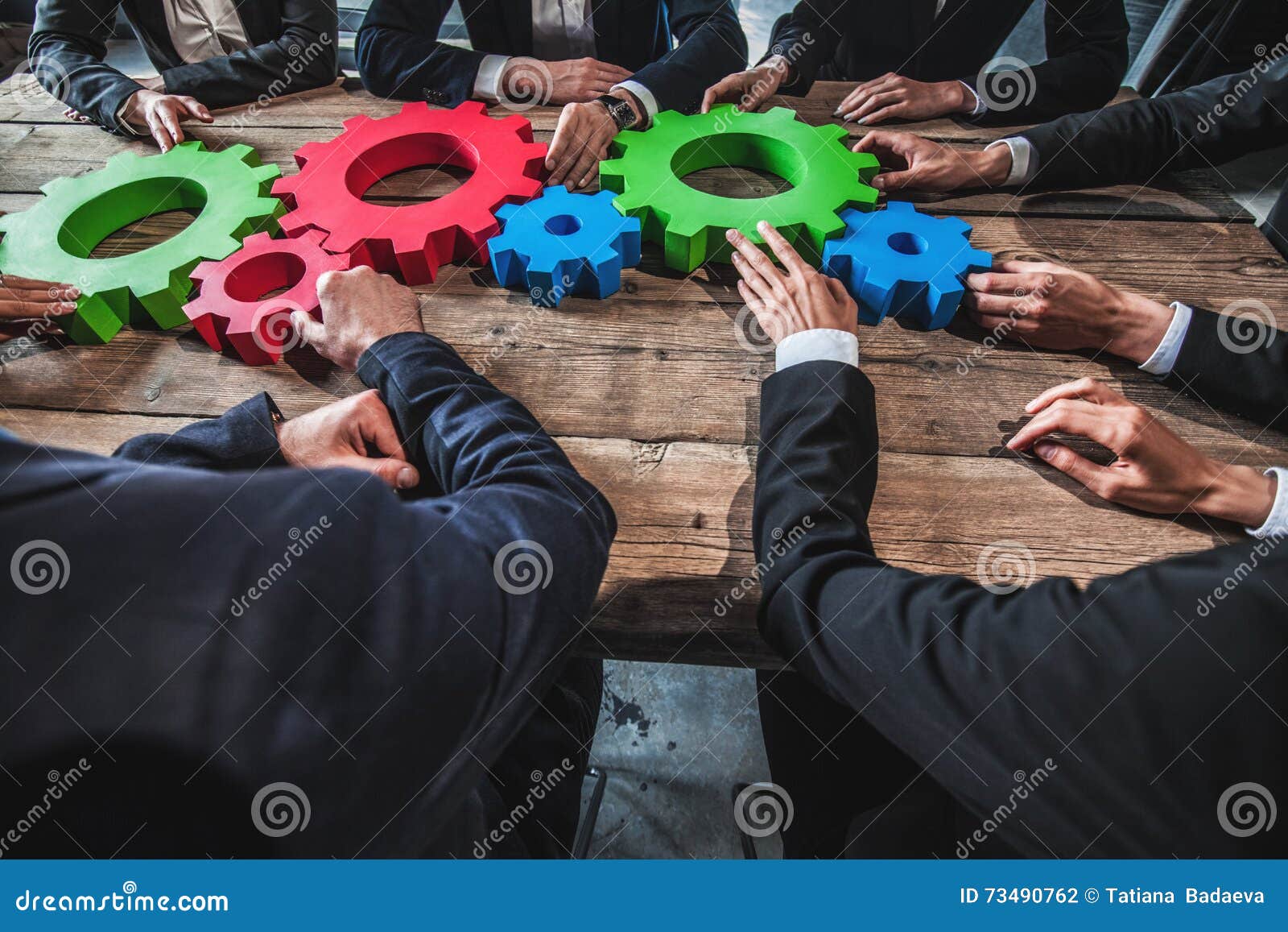 People with Cogs of Business Stock Photo - Image of symbol ...