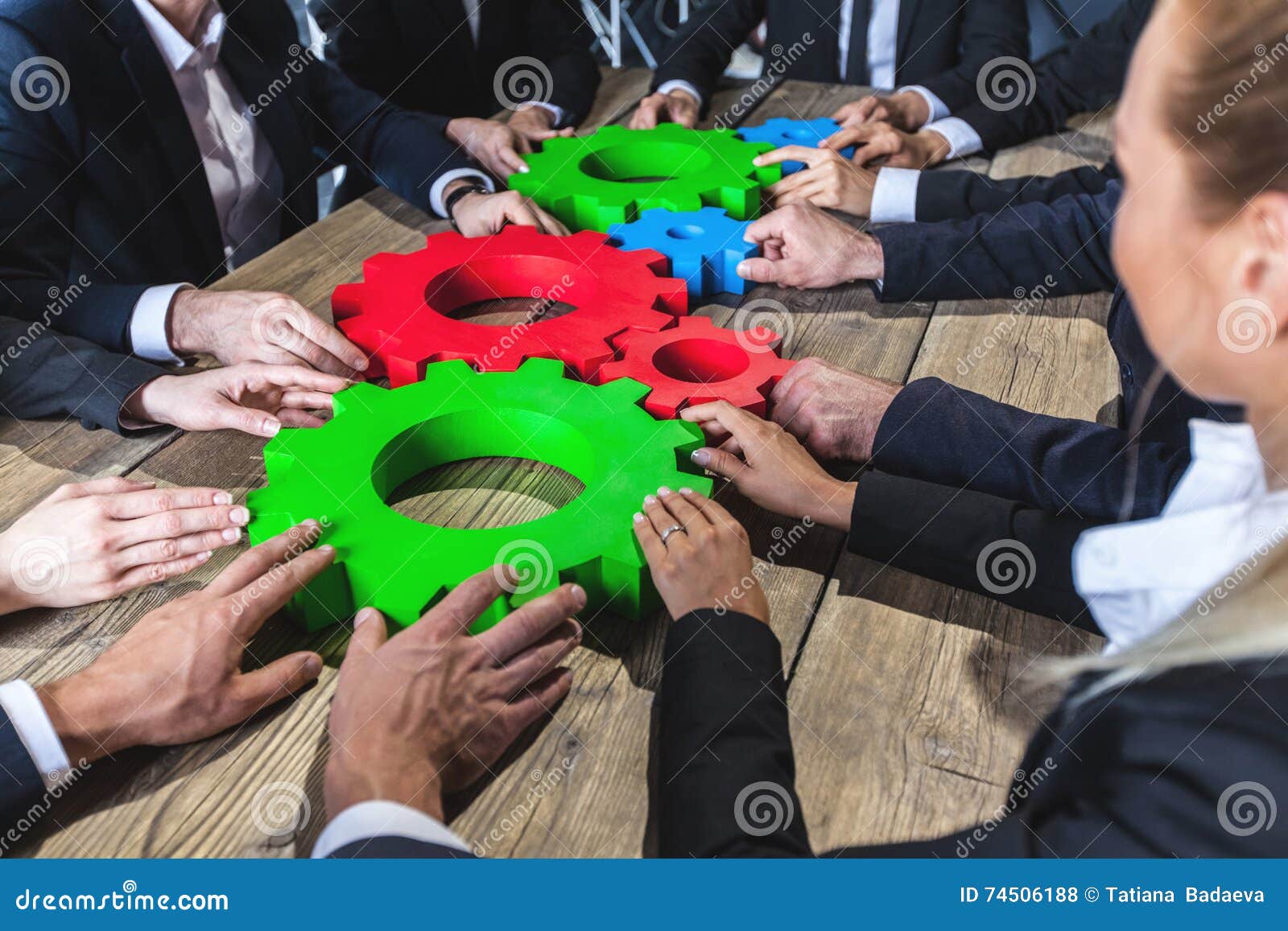 People with Cogs of Business Stock Photo - Image of success, hand: 74506188