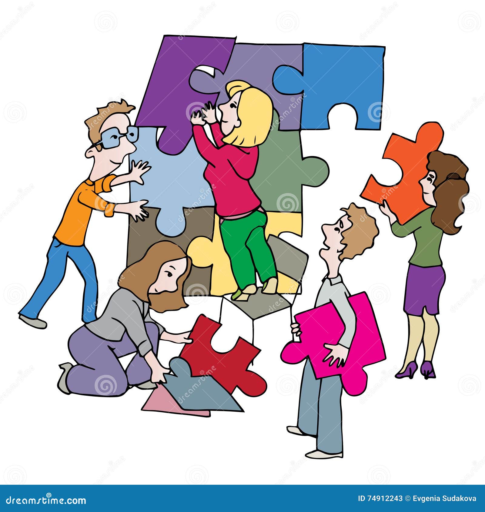 People Collaboration Women Man Teamwork Vector Stock Vector ...