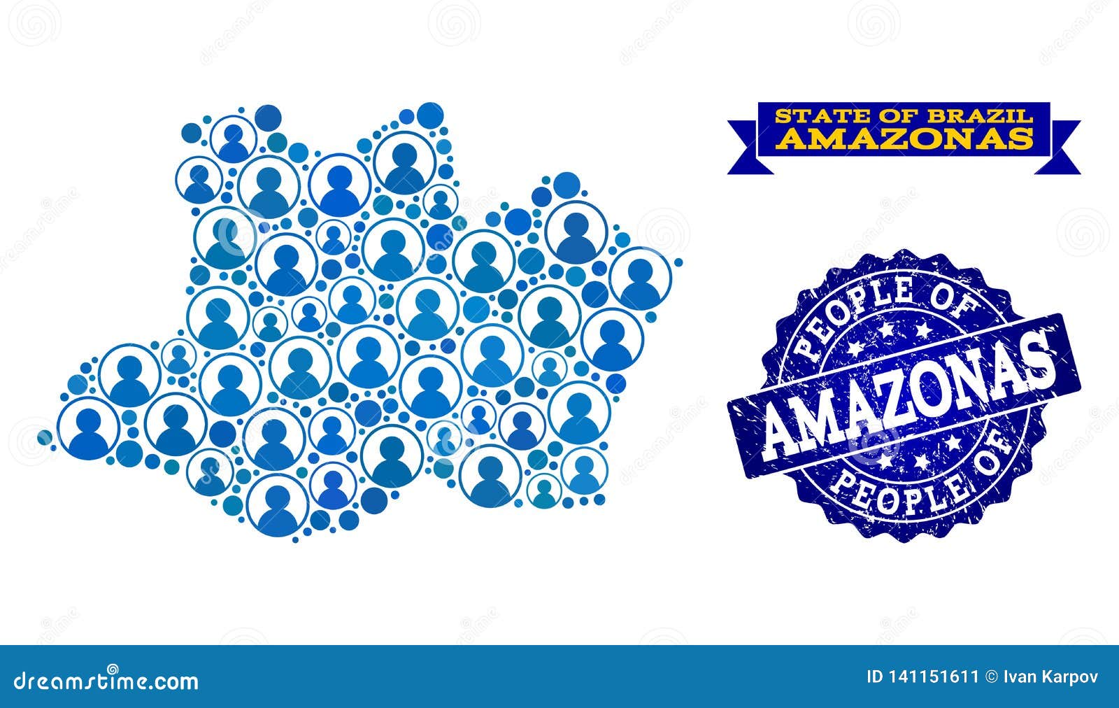 People Collage of Mosaic Map of Amazonas State and Textured Seal Stamp ...