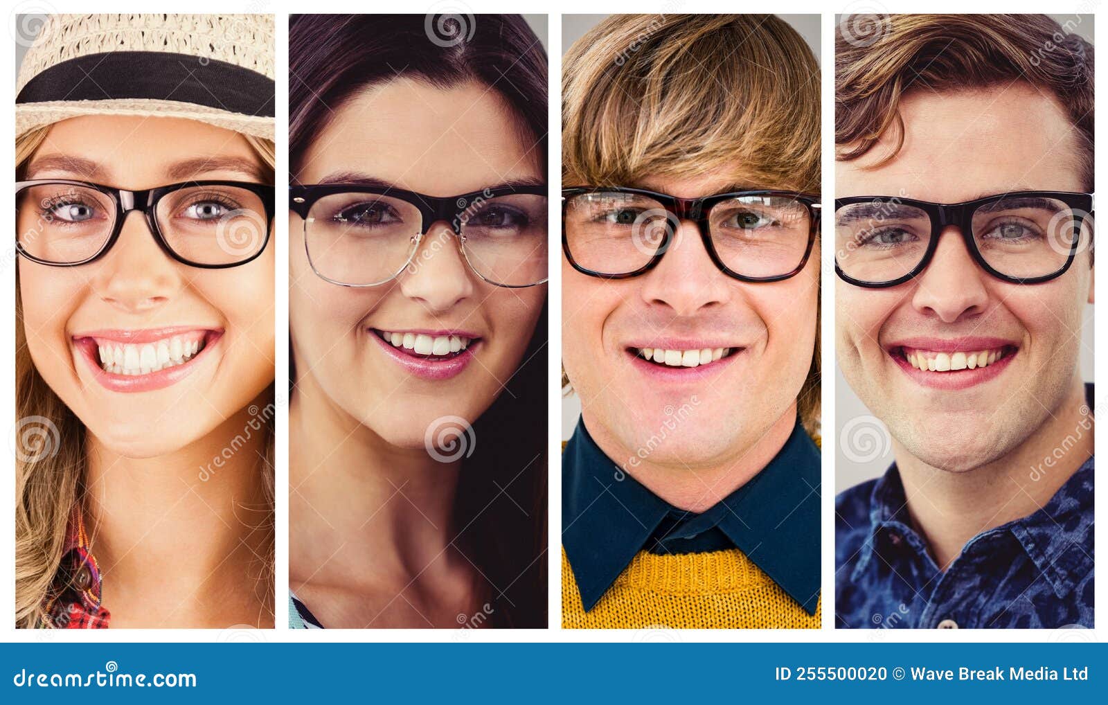 People collage portrait stock photo. Image of young - 255500020