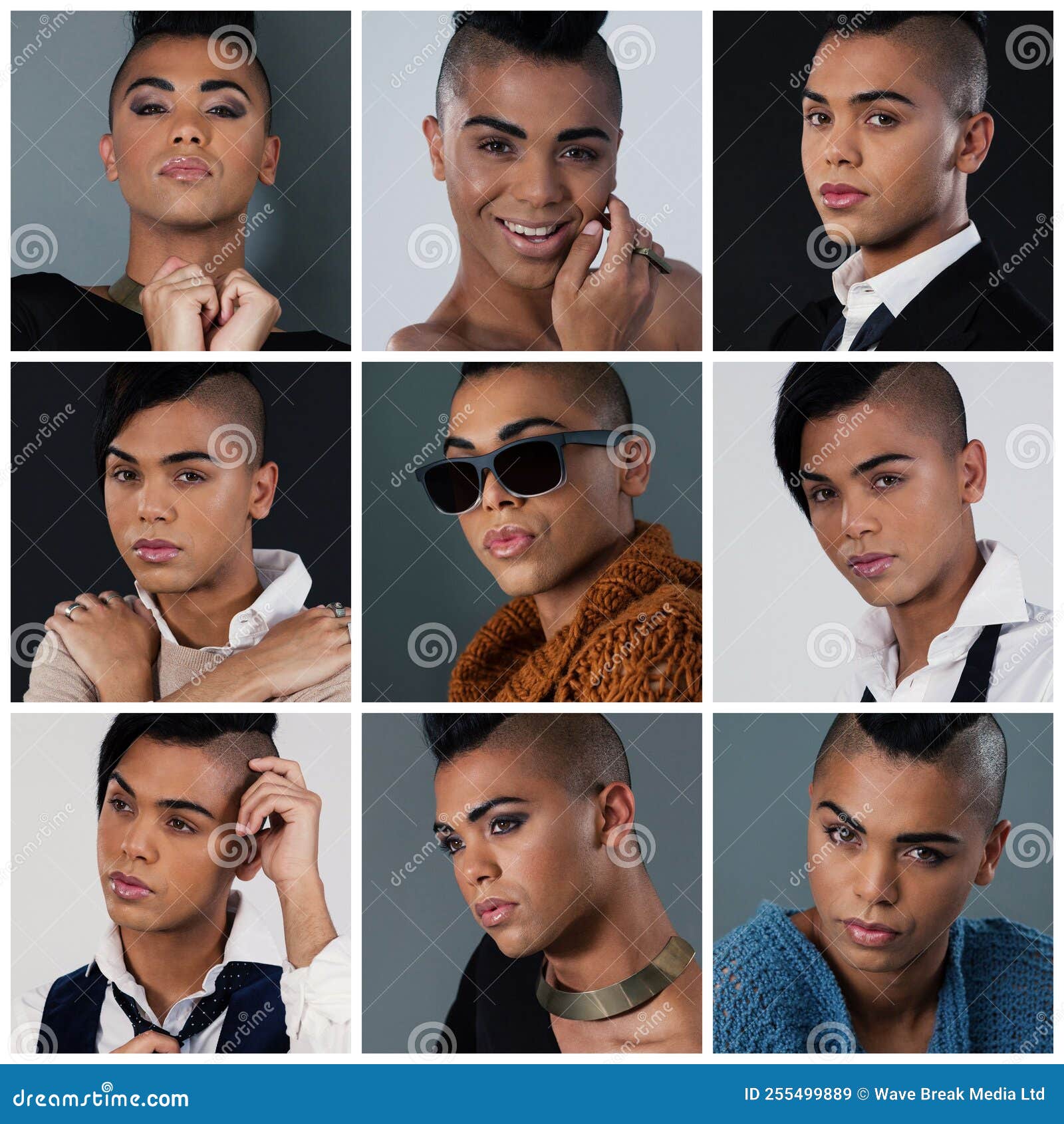 People Collage Portrait 3x3 Stock Image - Image of concentrated, woman ...