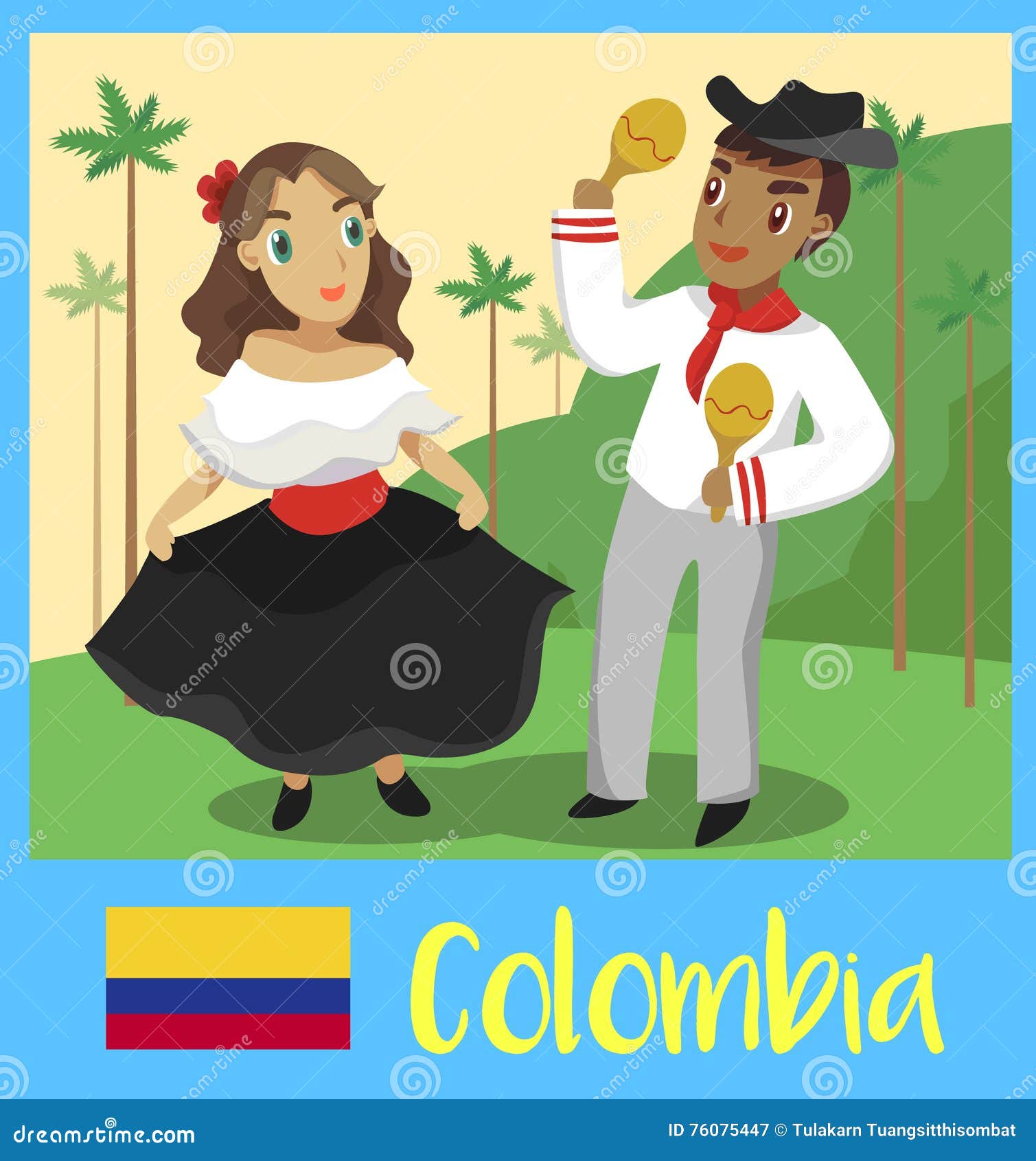 Colombia People Icon Map. Stylized Vector Silhouette Of Colombia ...