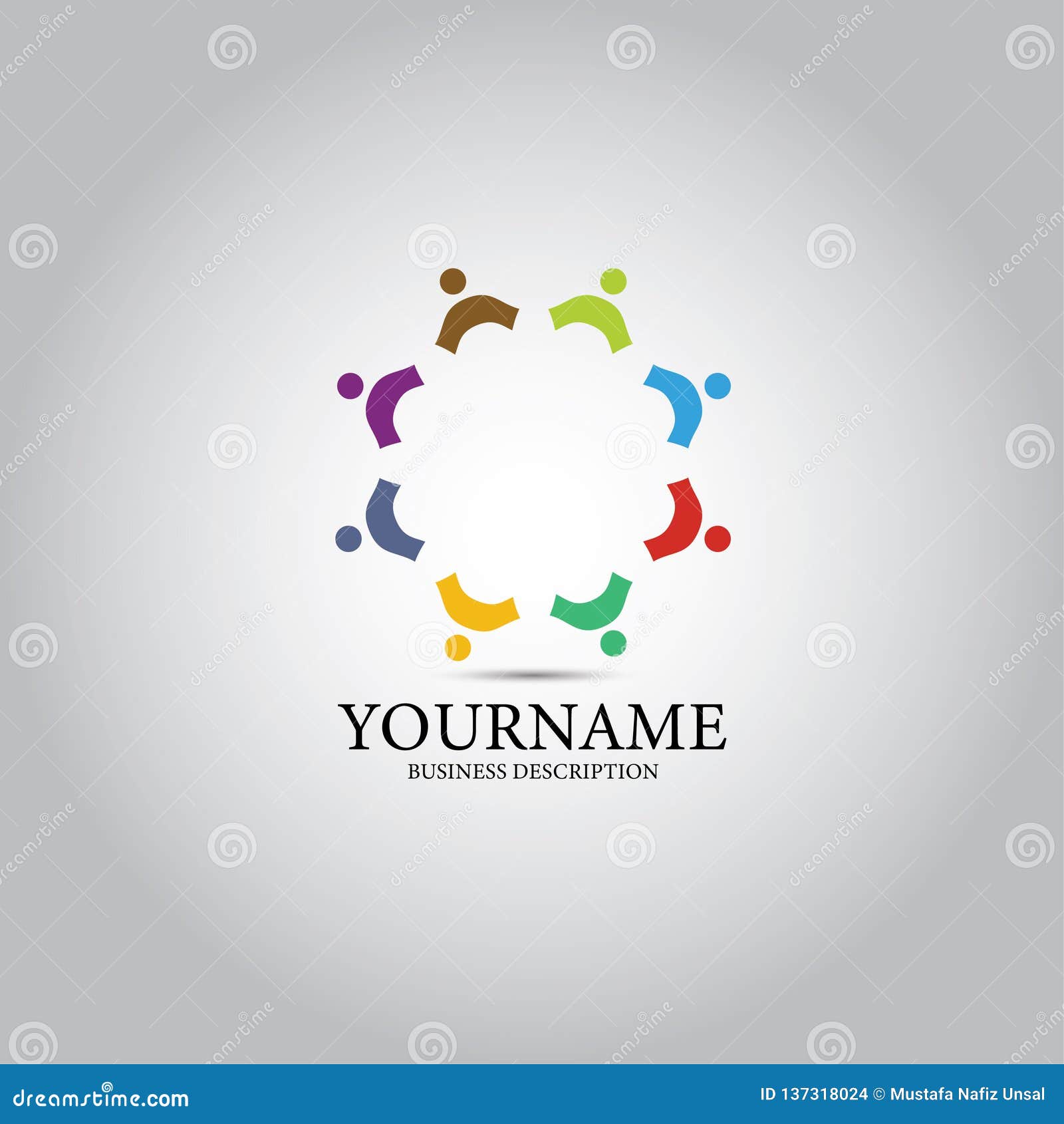 People Colored Template Logo Stock Vector - Illustration of concept ...