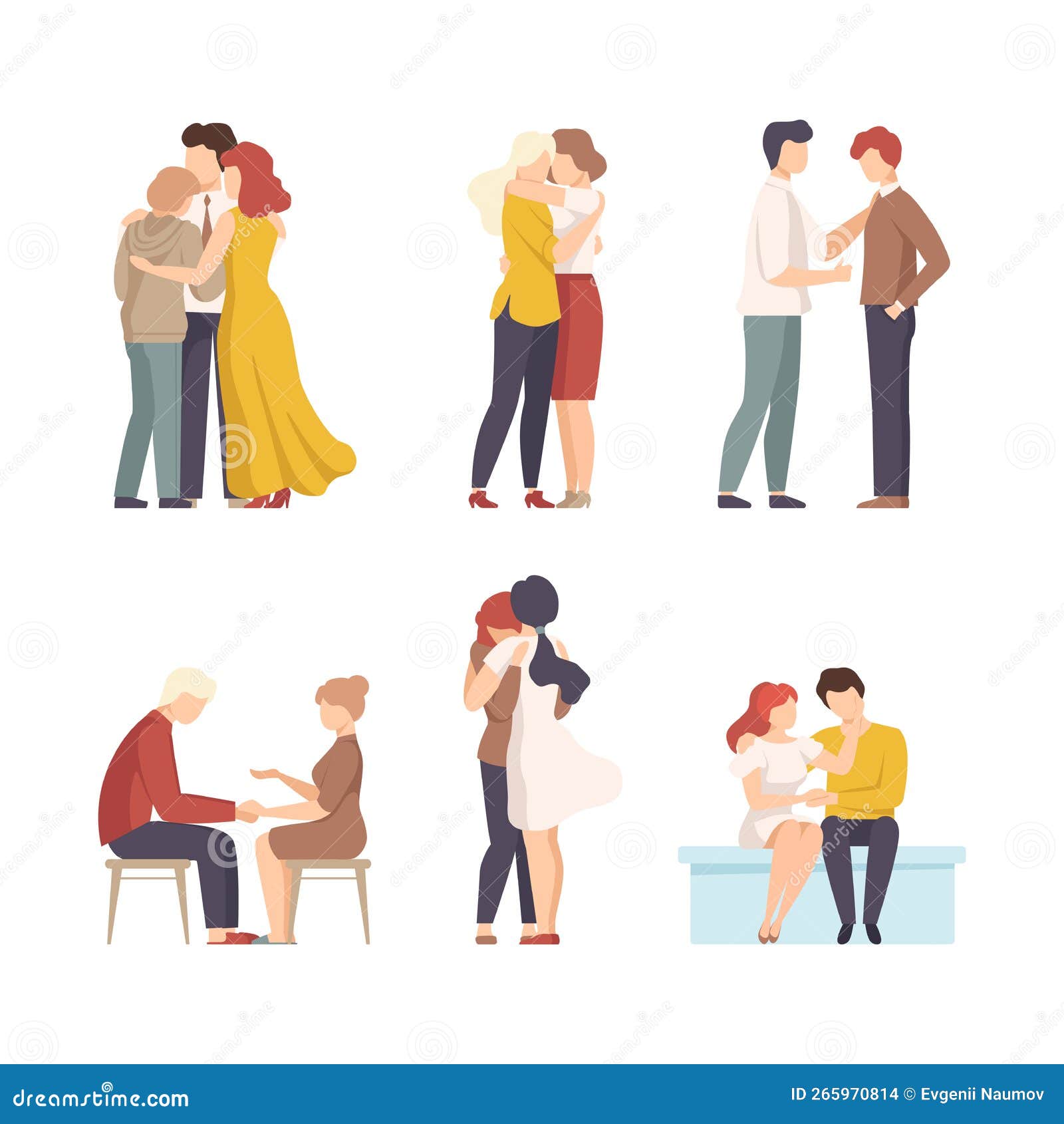 People Comforting Each Other by Hugging Set. Friends or Relatives ... People Comforting Each Other by Hugging Set. Friends or Relatives ...