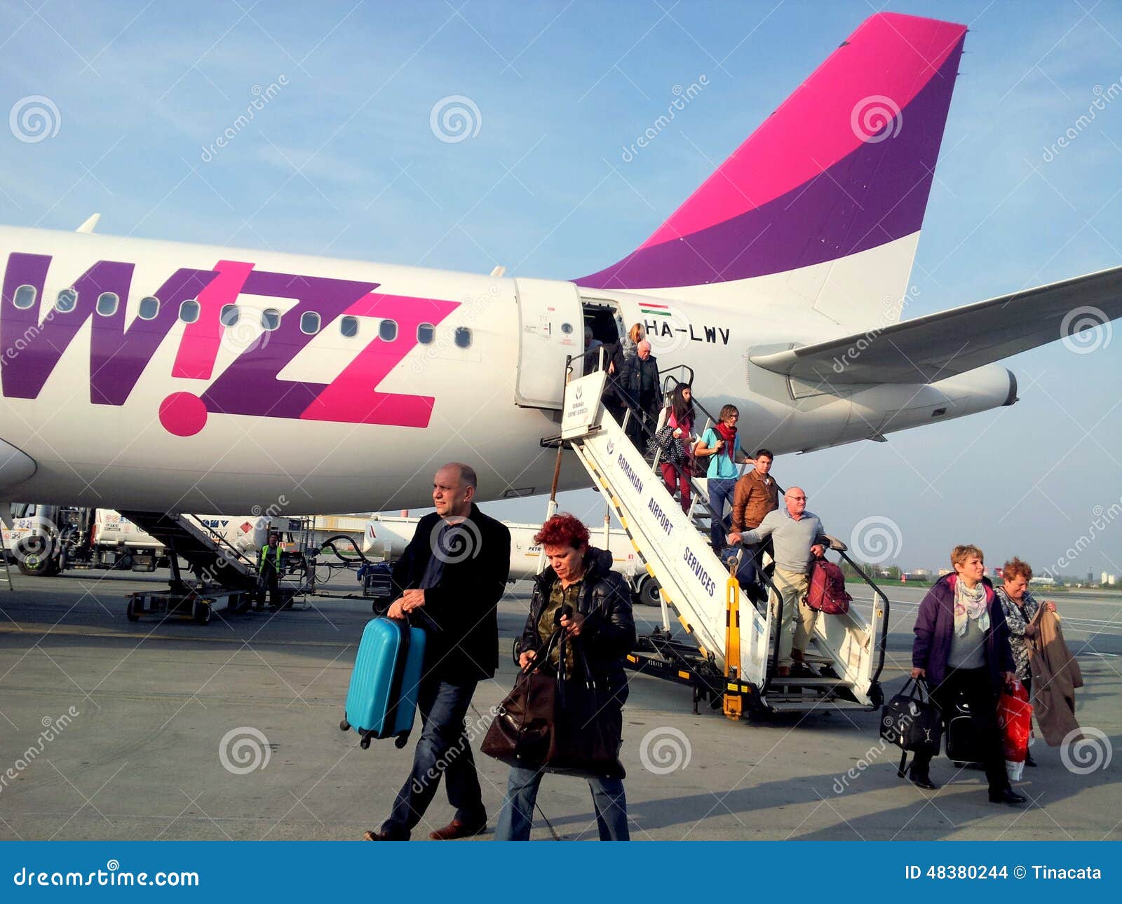 People Coming Out from a Plane Editorial Stock Image - Image of ...