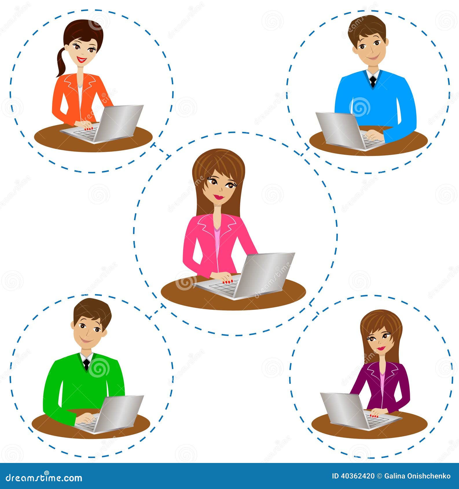 People Communicate Over the Internet Stock Vector - Illustration of isolation, friend: 40362420