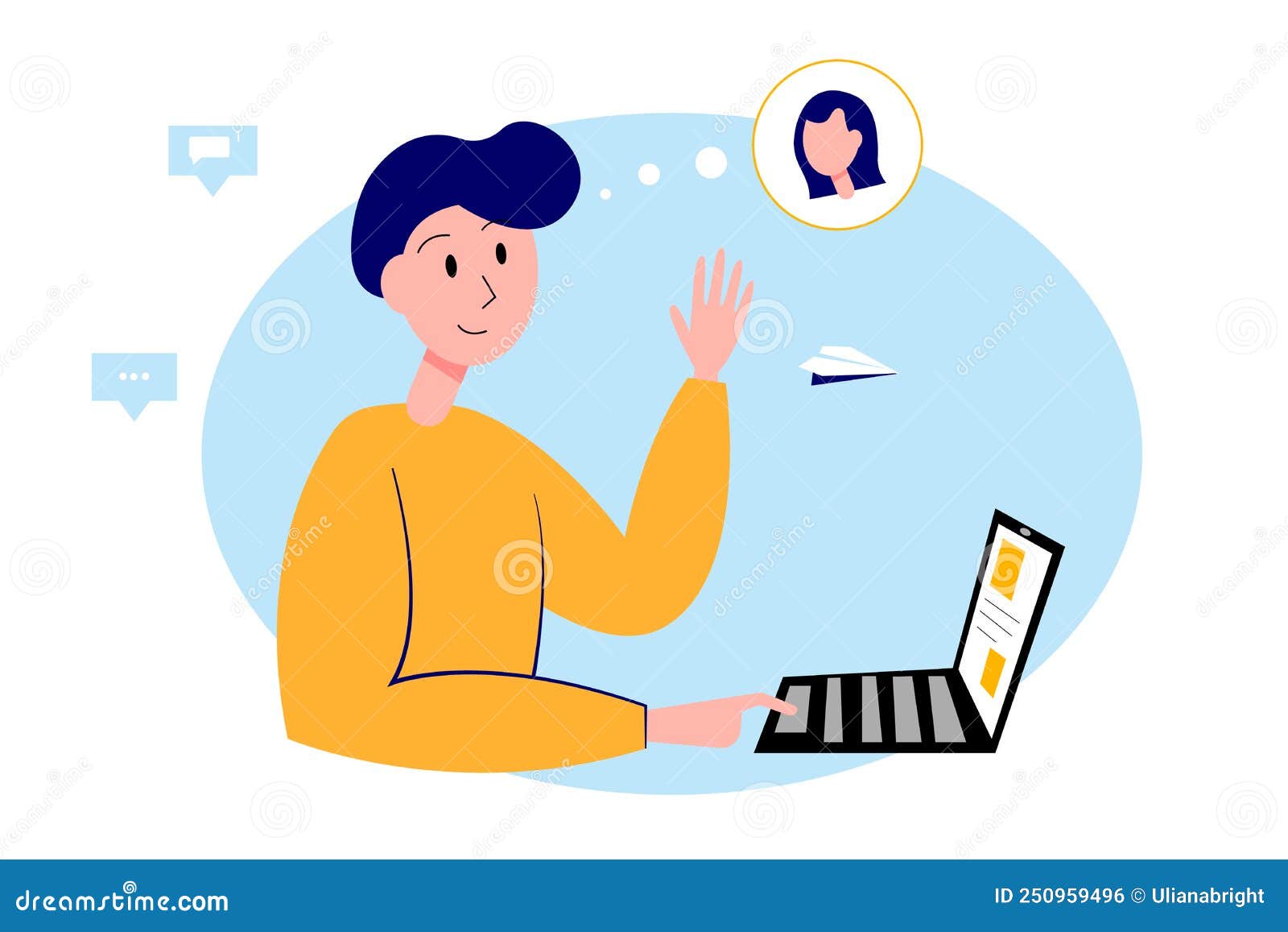 People Communicate Using Social Networks. Vector Illustration. Stock ...