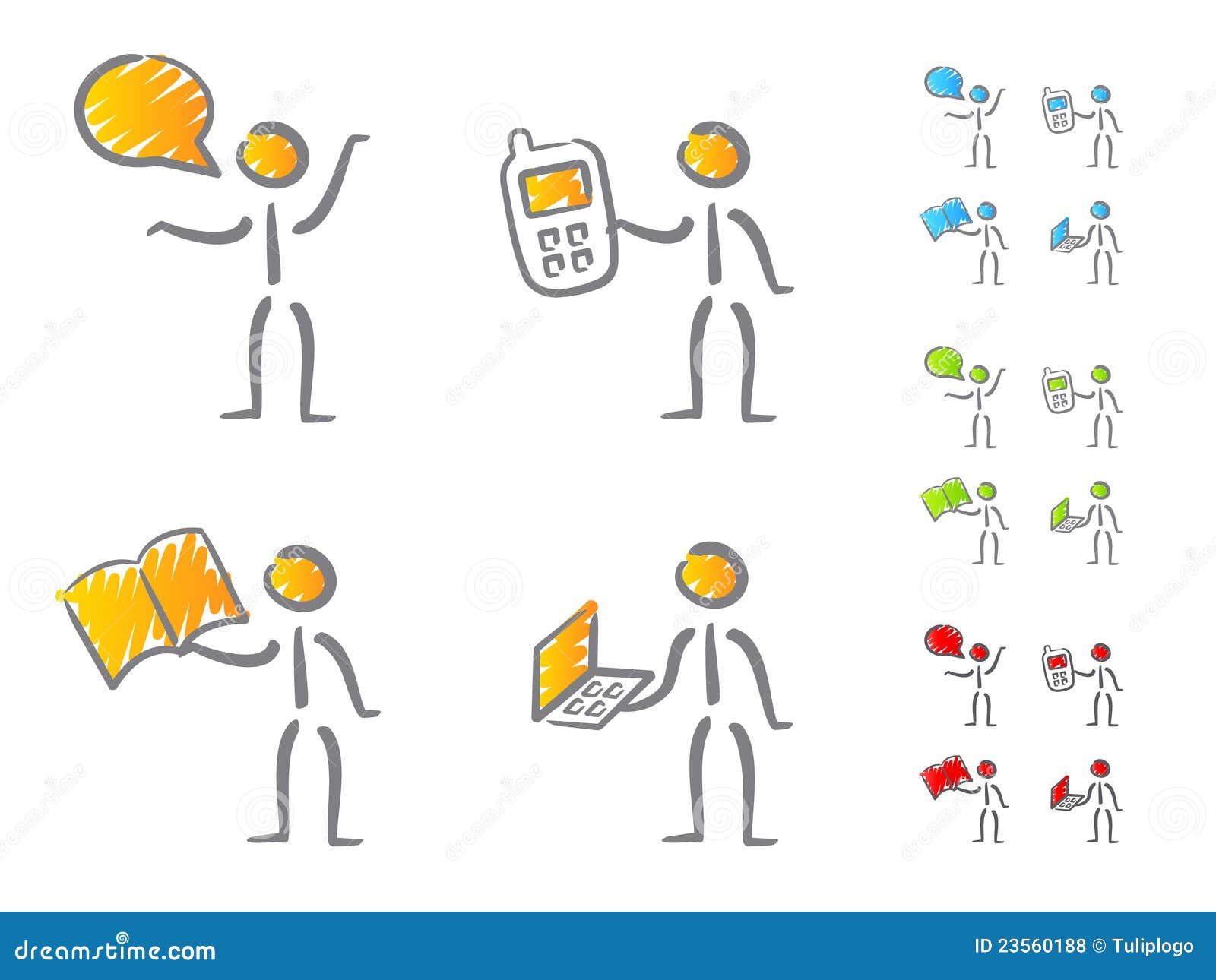 People Communication, Person Group With Speech Bubble Vector ...