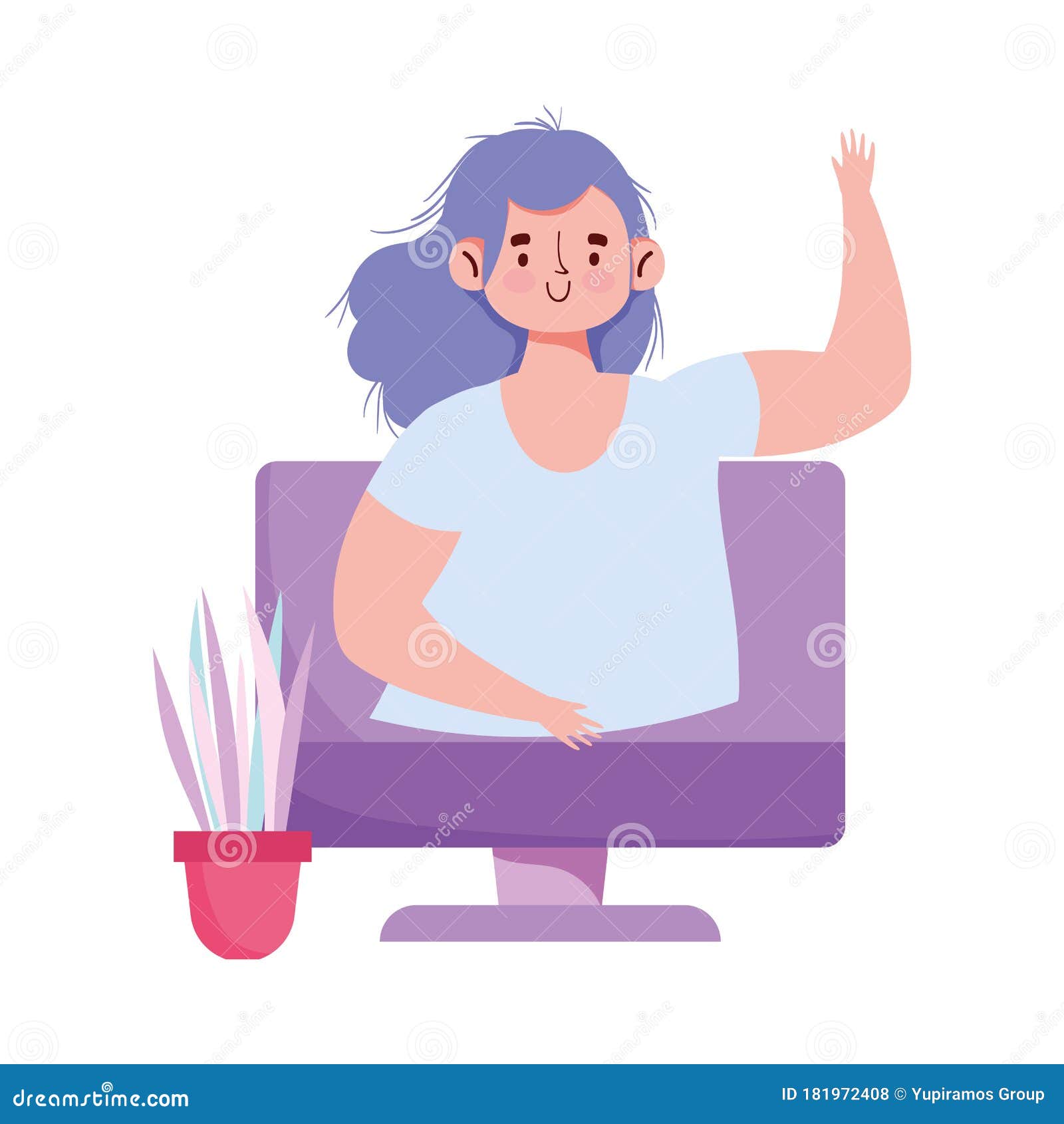 People Communication and Technology, Girl Computer Video Digital Stock ...