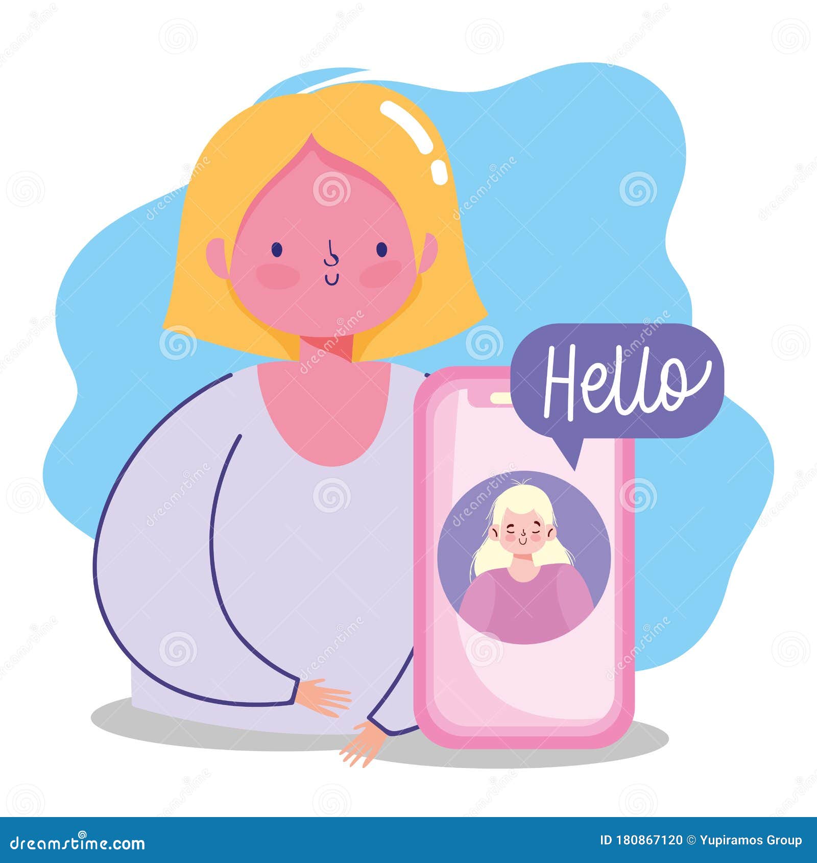 People Communication and Technology, Girls Talking Smartphone Device ...