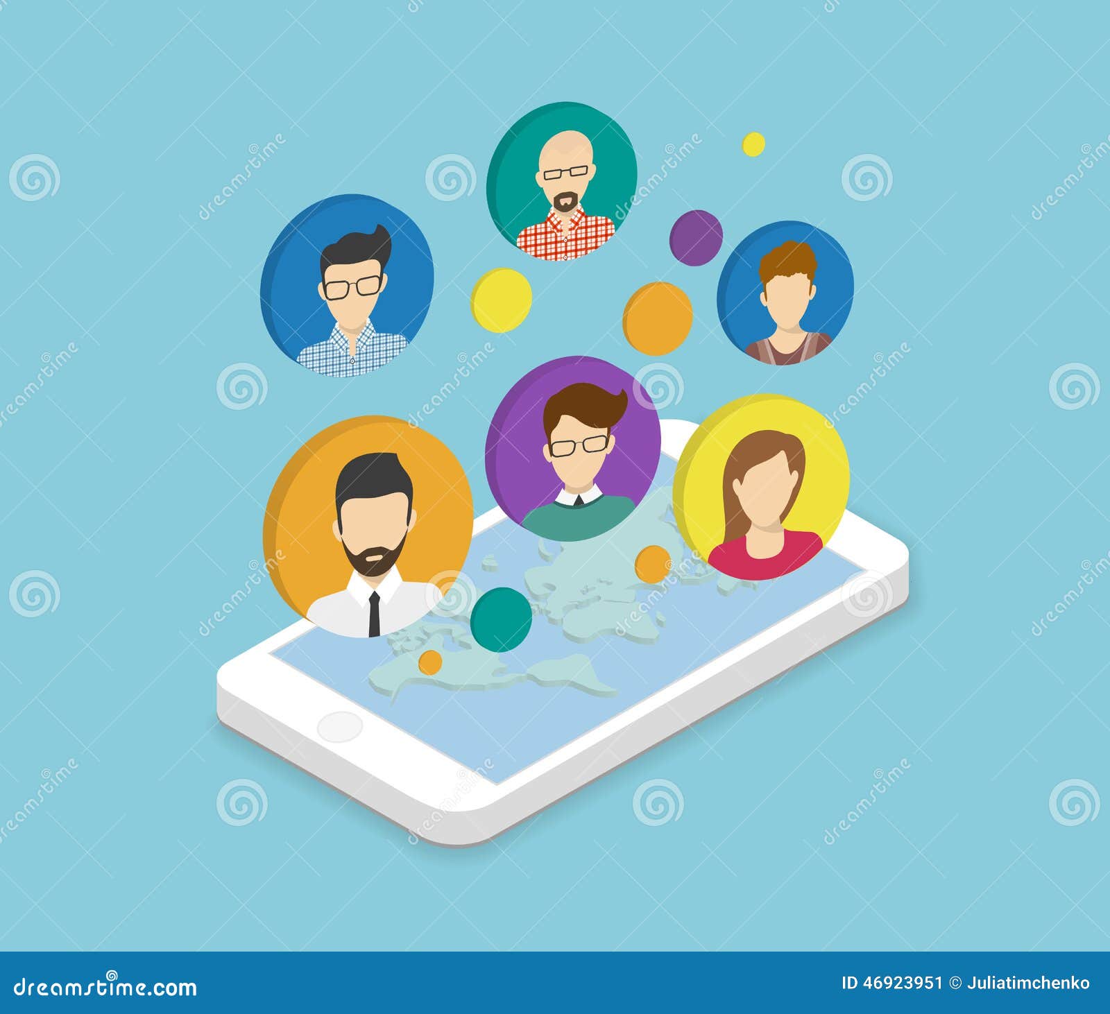 People Communication Via Smartphone App Stock Vector - Illustration of ...