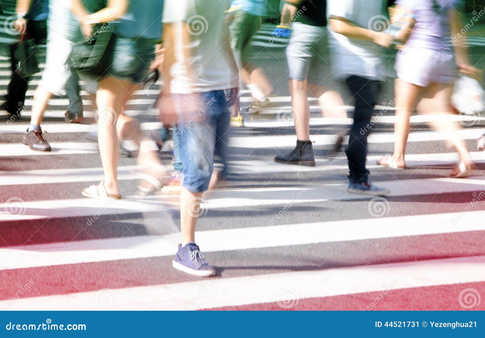 People Commuting in Rush Hour at Zebra Crossing Stock Image - Image of ...
