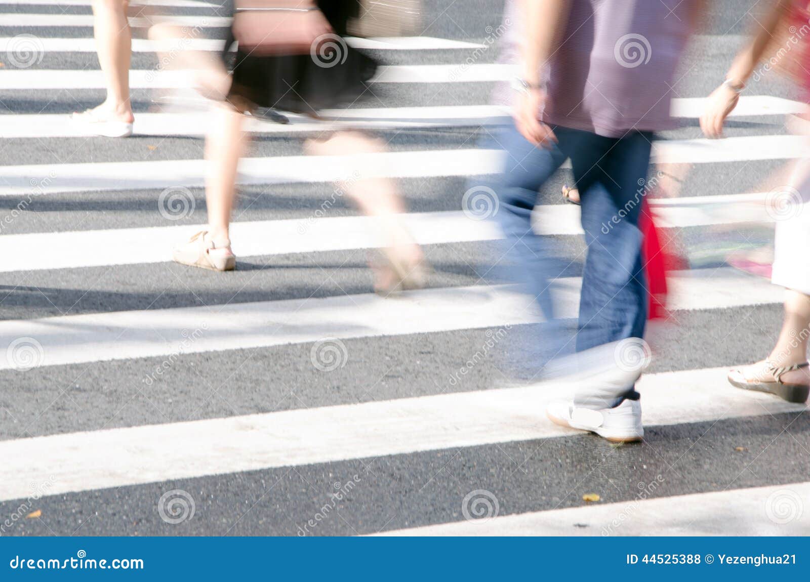 People Commuting in Rush Hour at Zebra Crossing Stock Photo - Image of ...