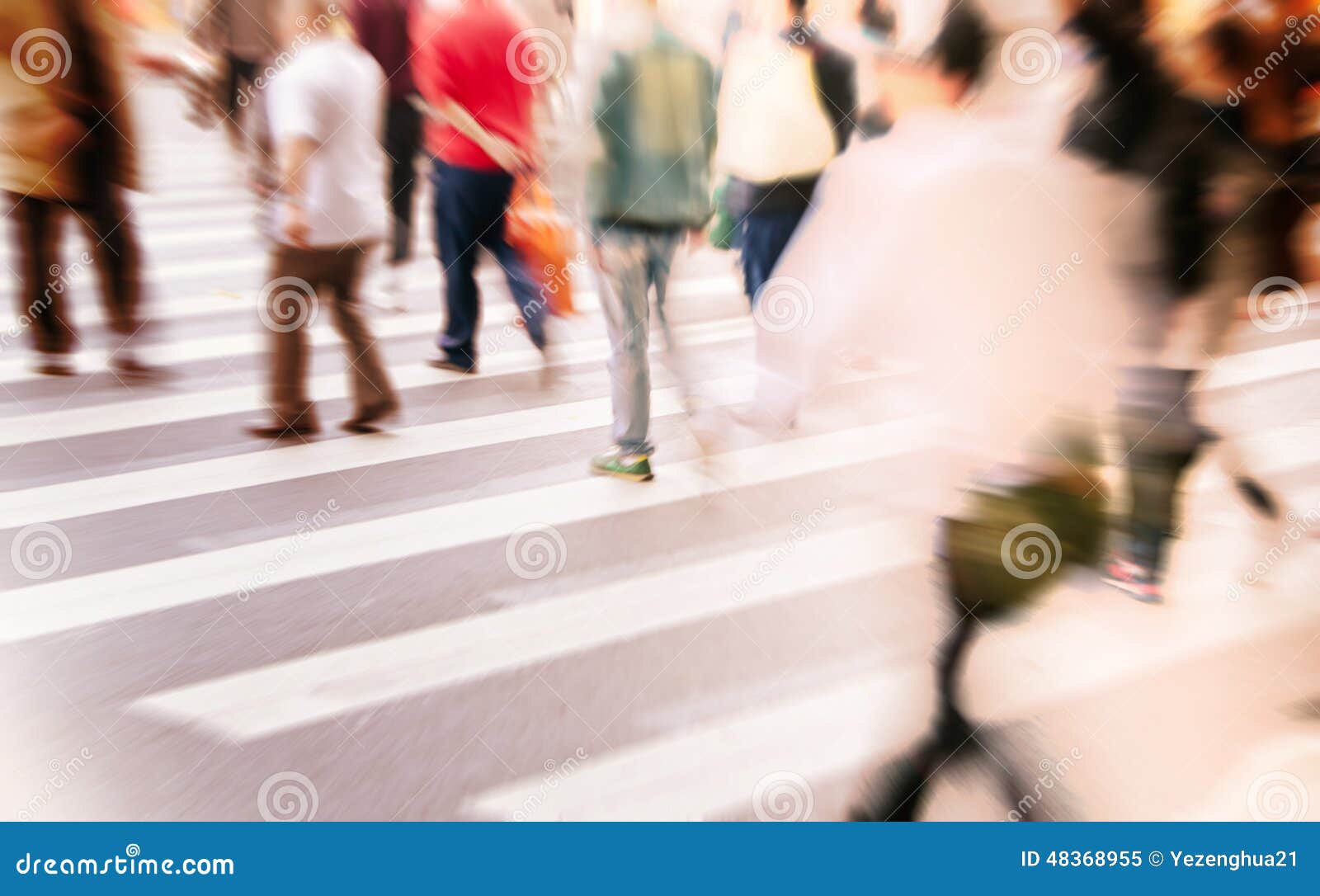 People Commuting in Rush Hour at Zebra Crossing Stock Image - Image of ...