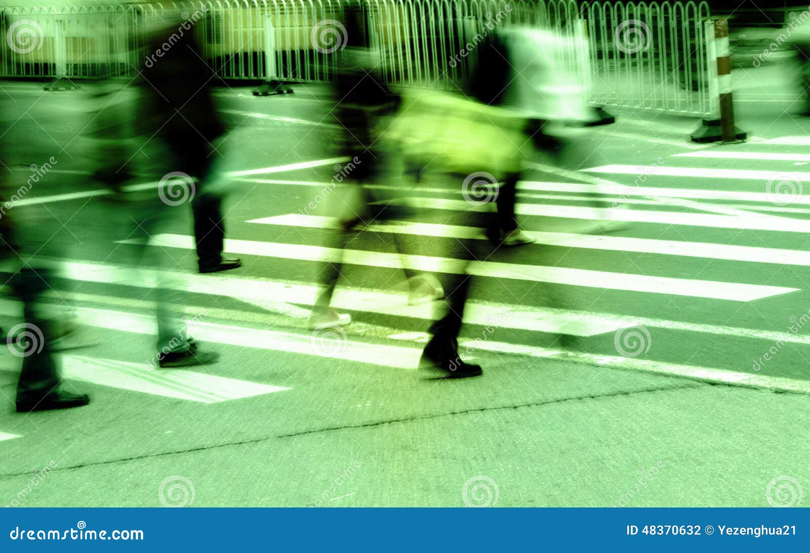 People Commuting in Rush Hour at Zebra Crossing Stock Photo - Image of ...