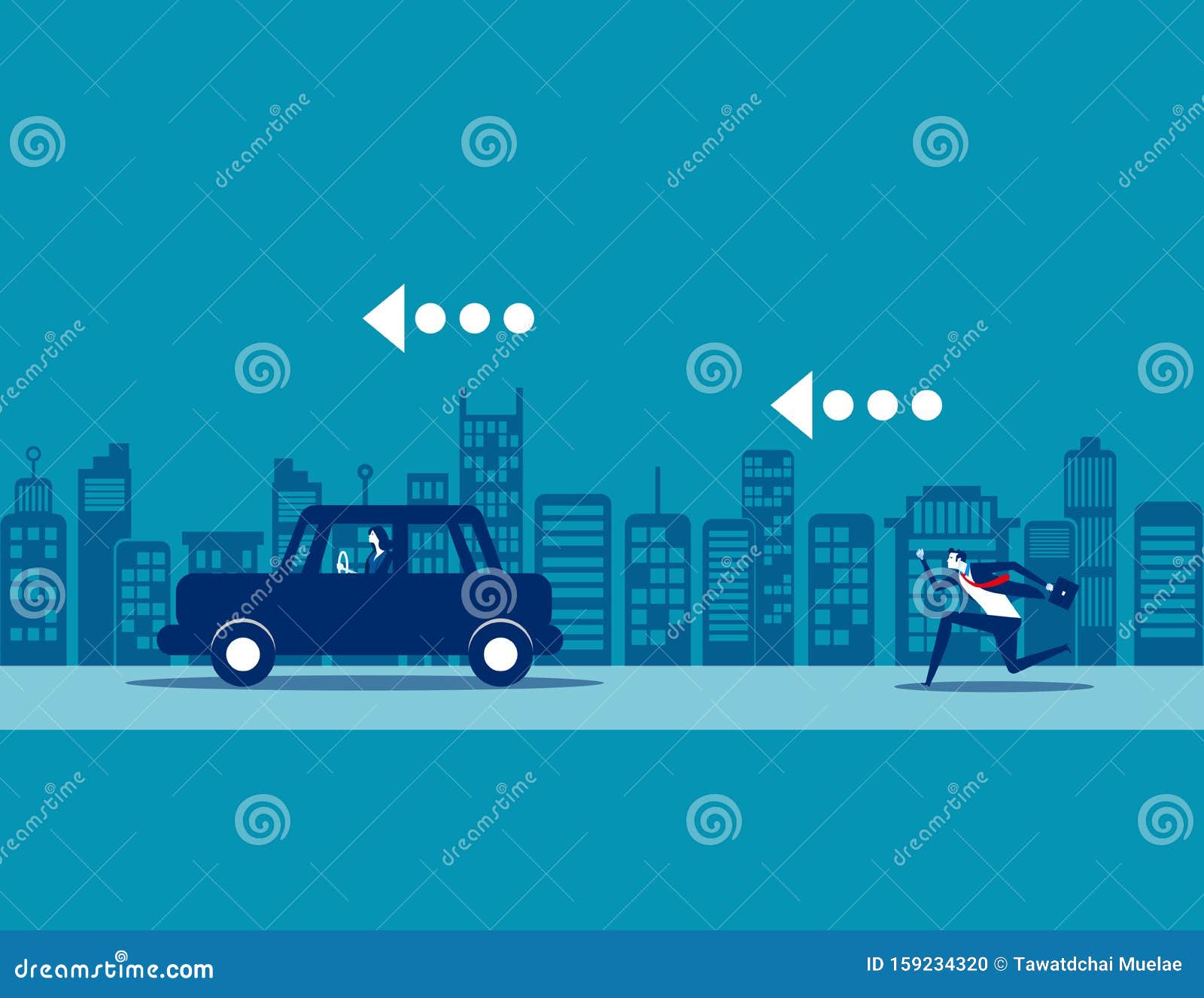 People Competition with Technology. Concept Business Vector ...