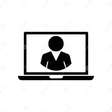 Person Using Computer, Vector Icon. Man Laptop Vector Icon Stock Vector ...
