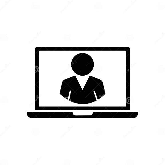 Person Using Computer, Vector Icon. Man Laptop Vector Icon Stock Vector ...