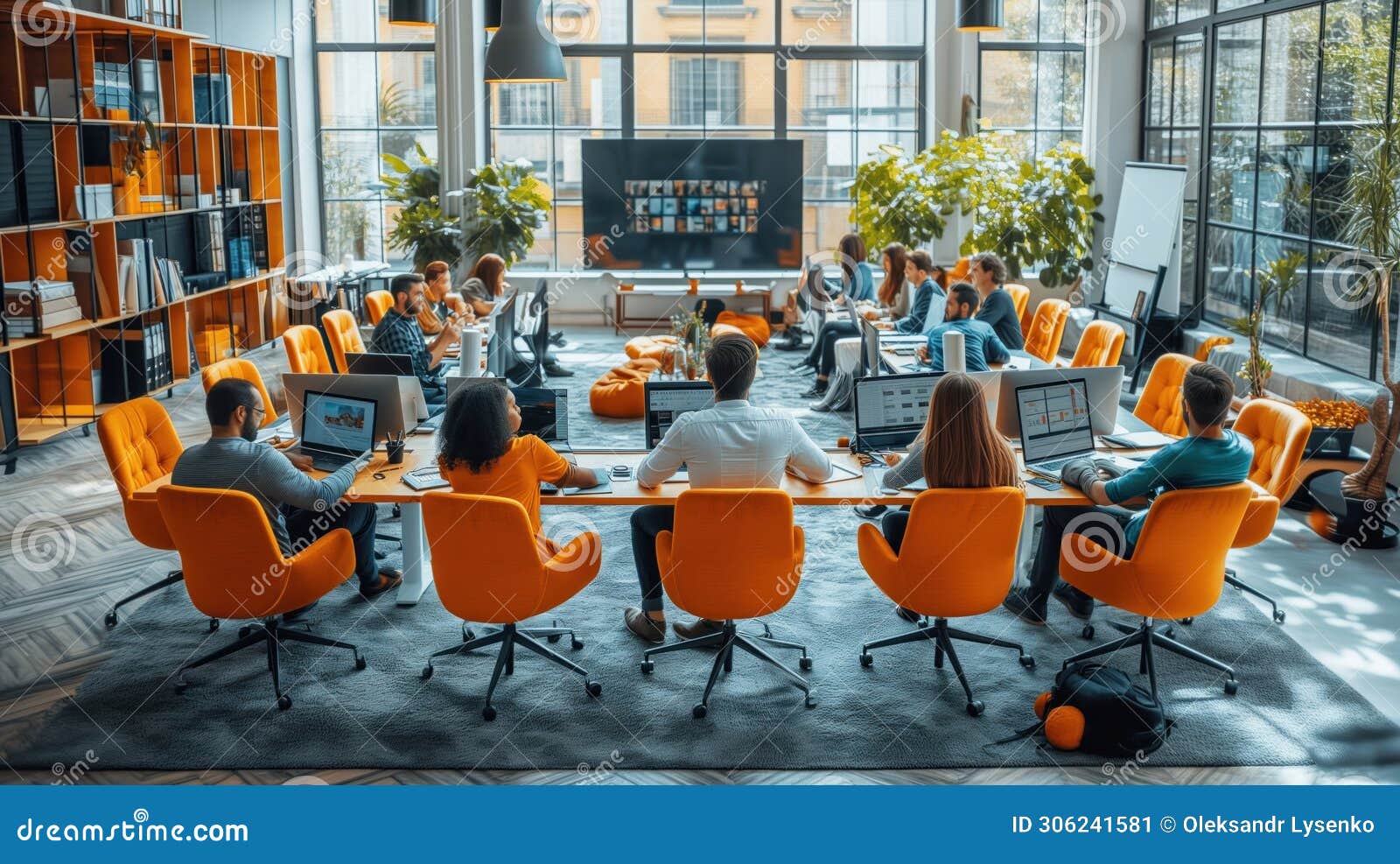 People at Computers in the Office Stock Illustration - Illustration of ...