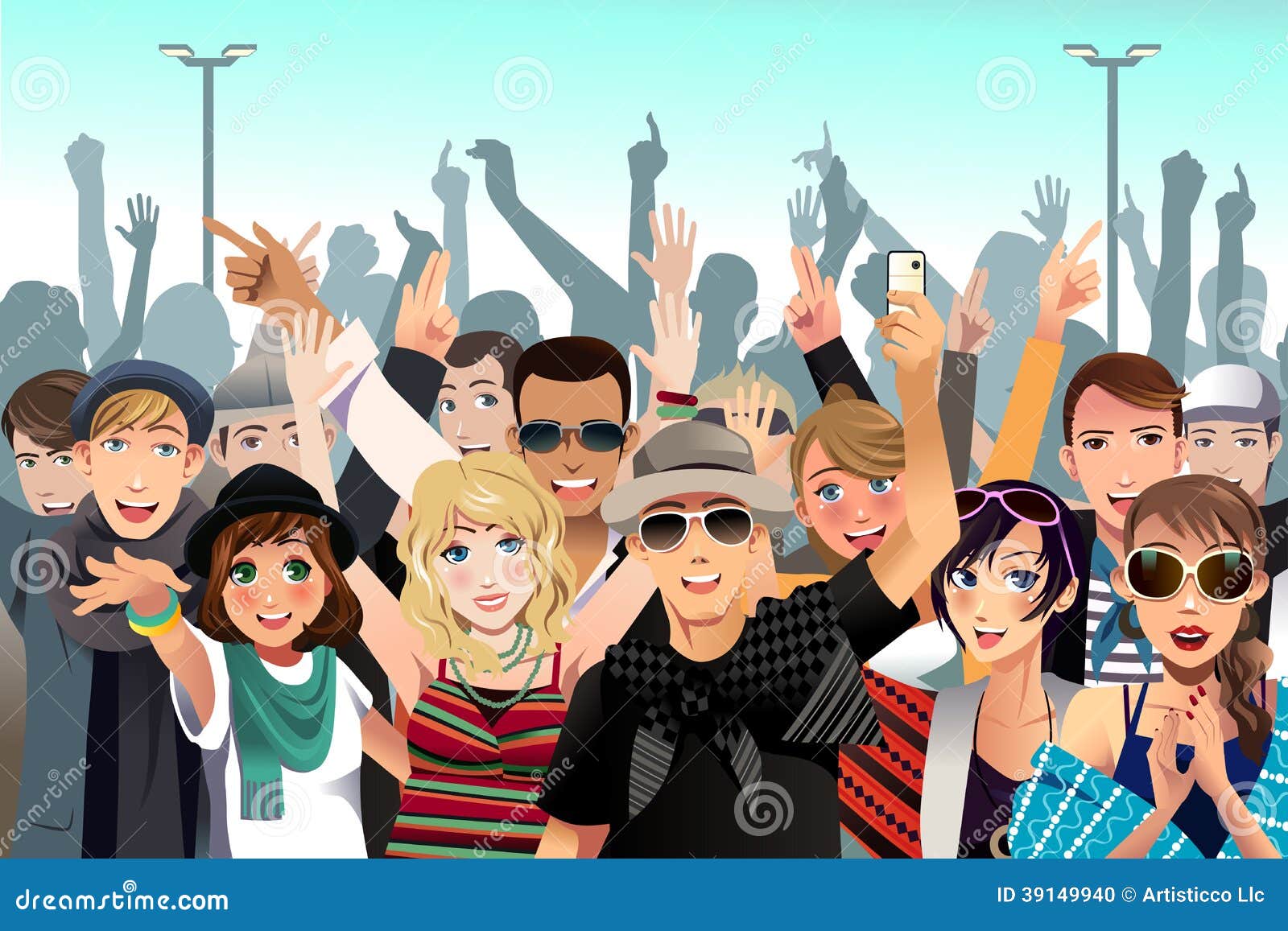 People in a concert stock vector. Illustration of cartoon - 39149940
