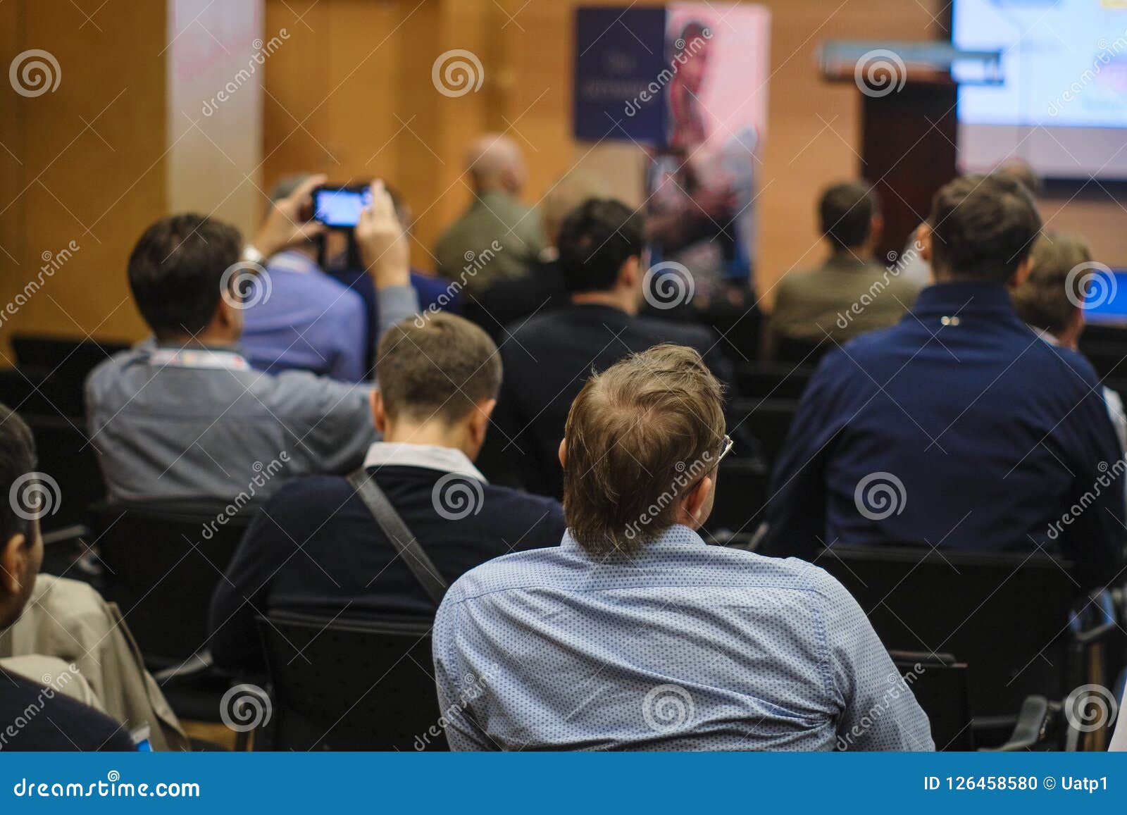 People on a conference editorial image. Image of convention - 126458580