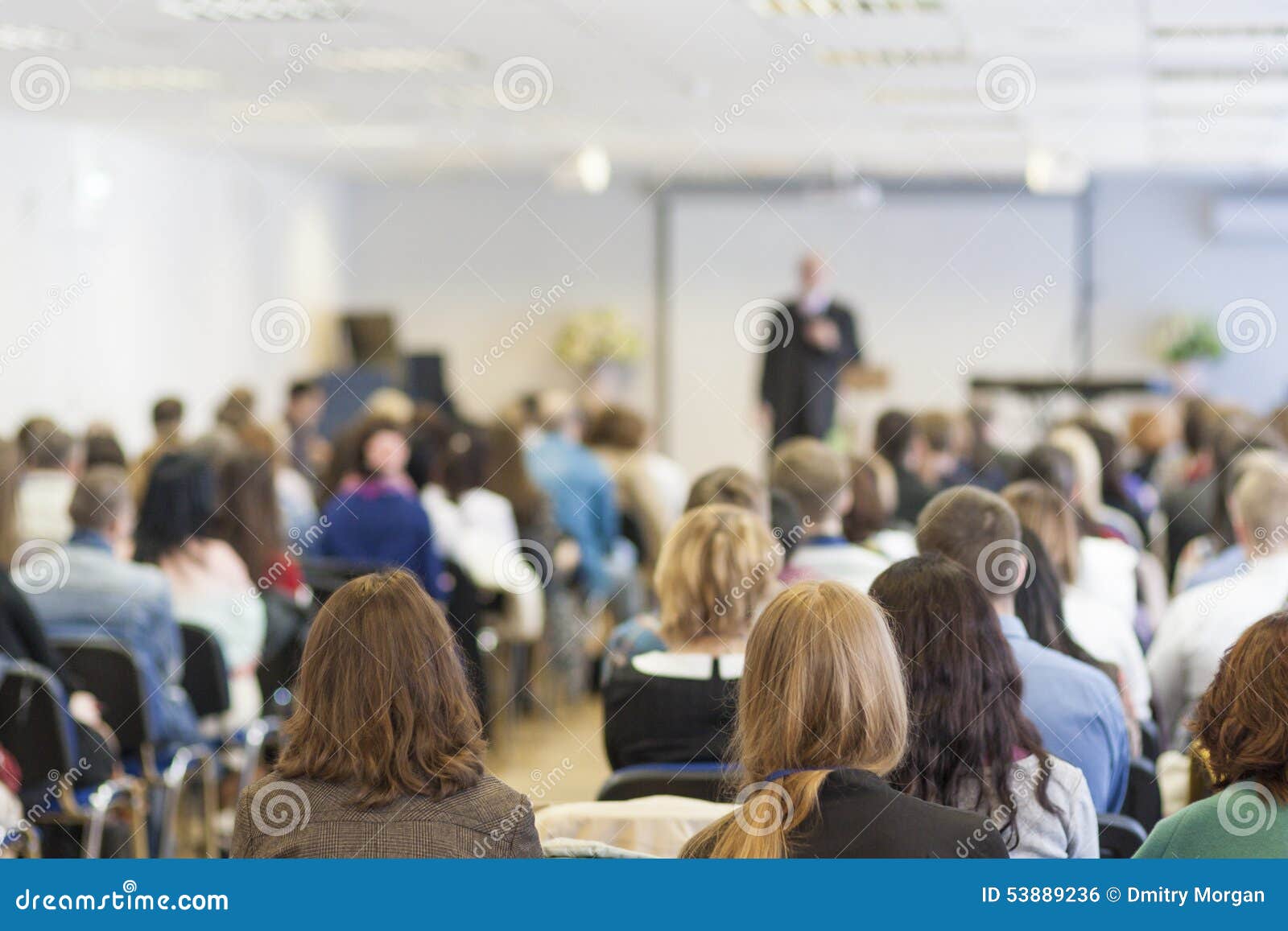 People On The Conference Listening To The Lecturer. Back View Editorial ...