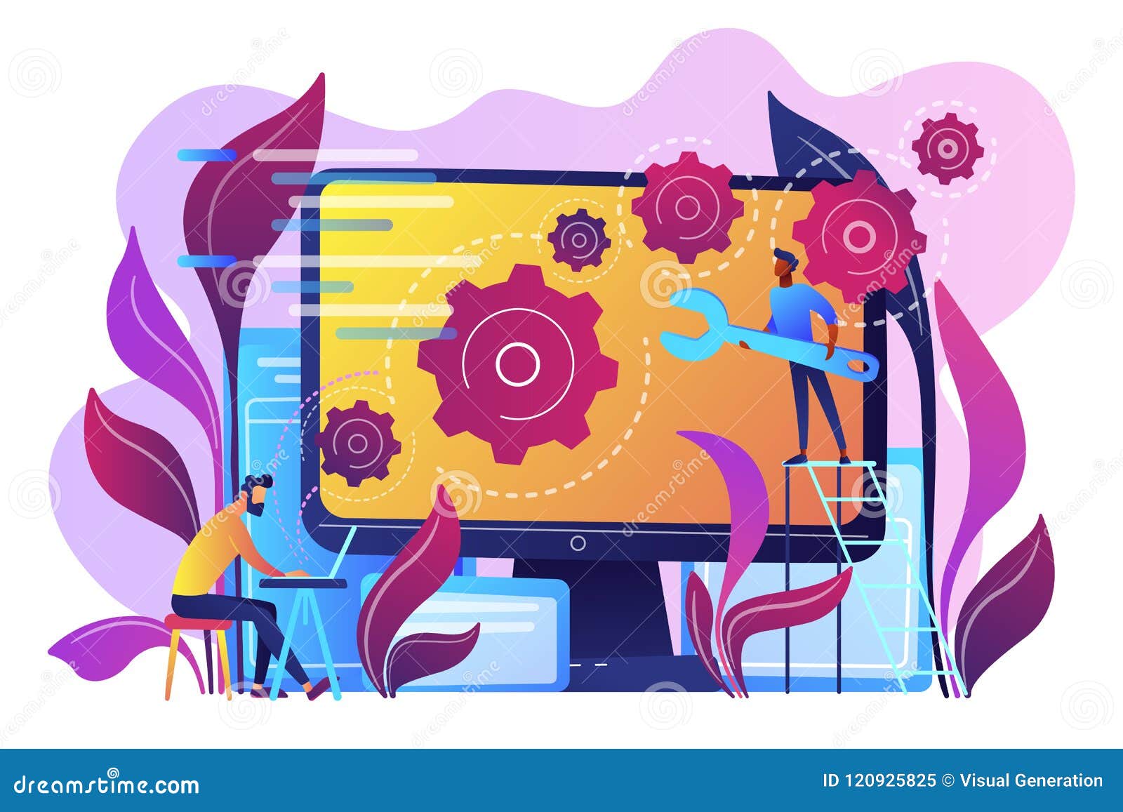 Back End Development it Concept Vector Illustration Stock Vector - Illustration of developer ...