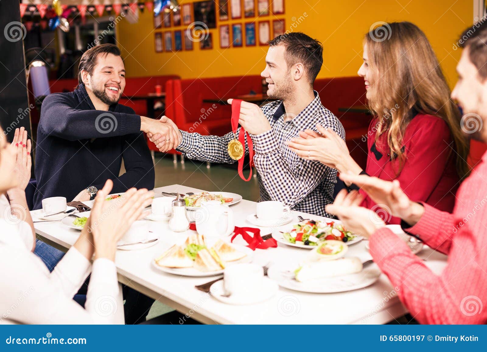 People Congratulation Winners Stock Image - Image of buffet ...