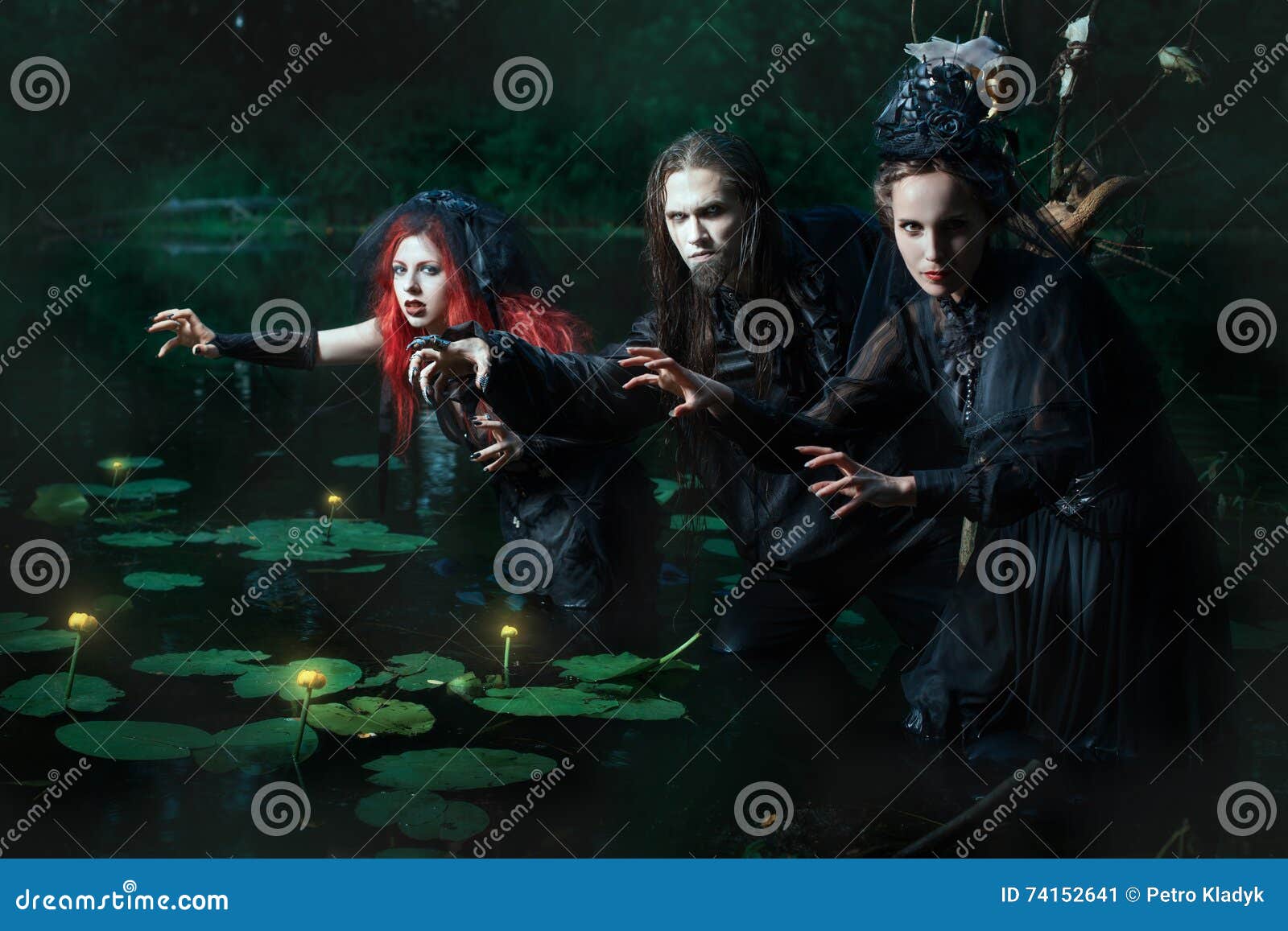People Conjure Night in the Swamp. Stock Image - Image of bizarre, dark ...