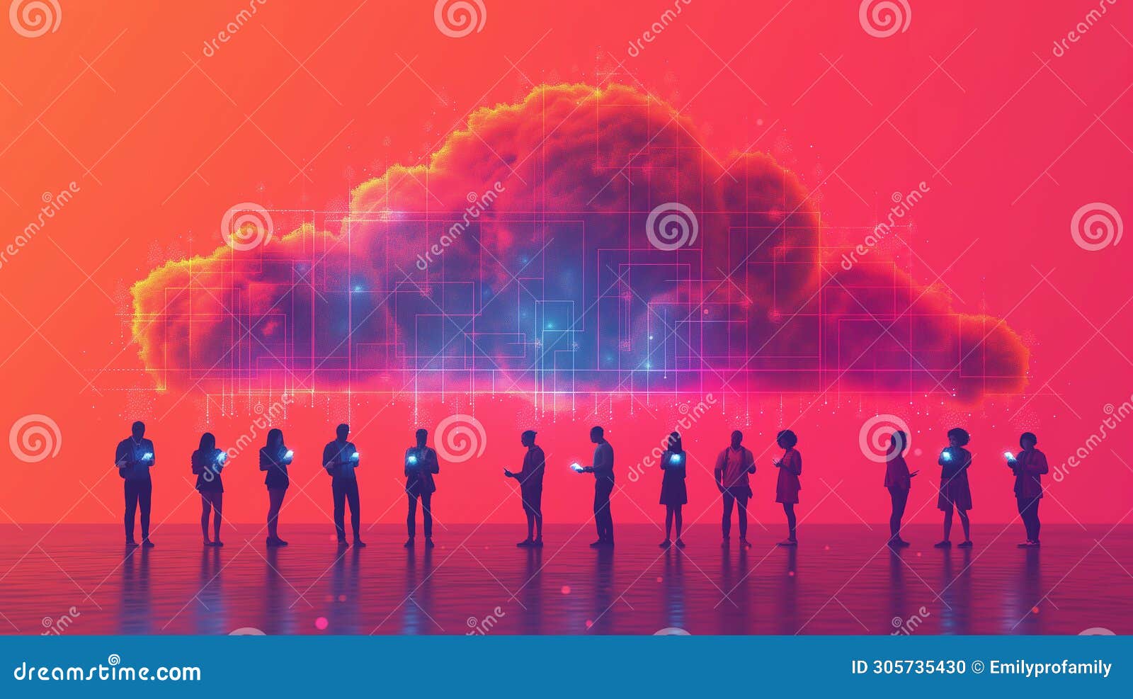 People Connect Digitally, Lines Merge into Communication Cloud Stock ... People Connect Digitally, Lines Merge into Communication Cloud Stock ...