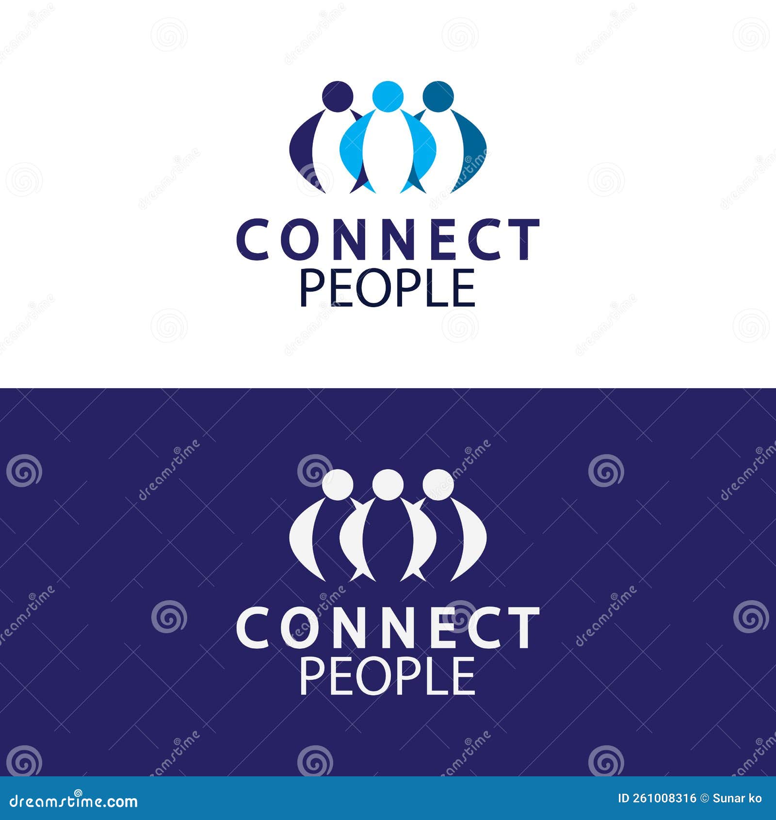 People Connect Logo Design Template. Connection Logo for Business Stock ...