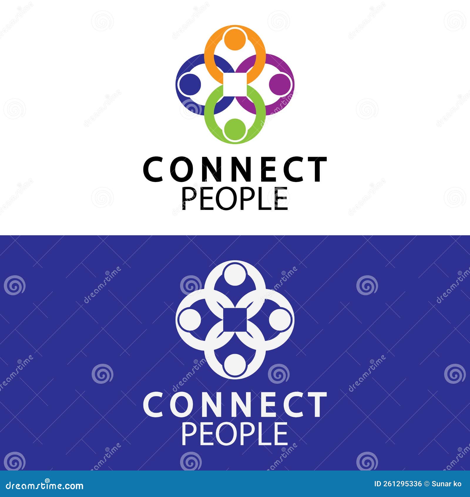 People Connect Logo Design Template. Connection Logo for Business Stock ...