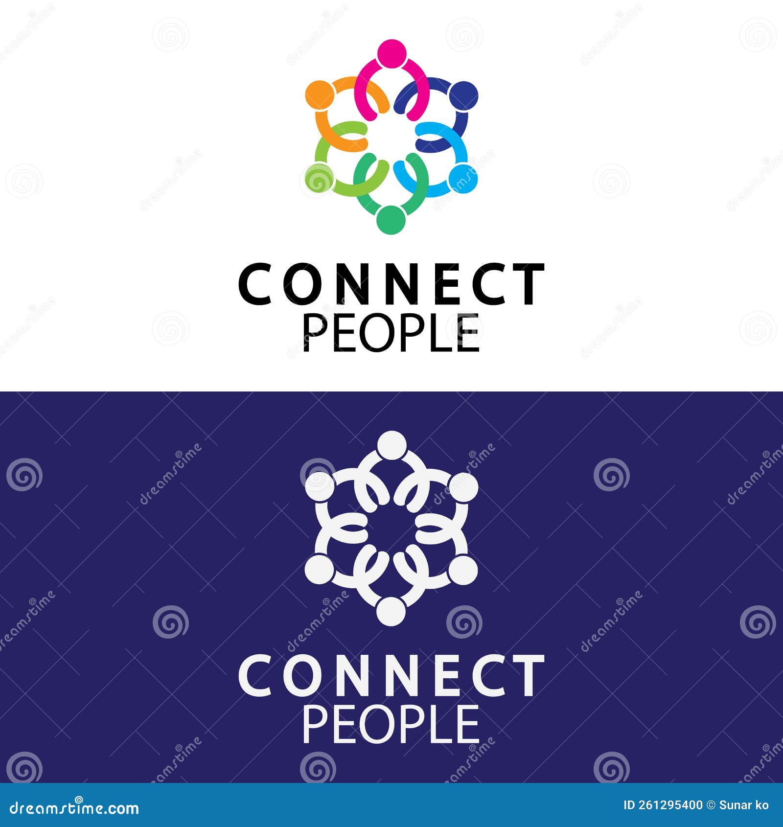 People Connect Logo Design Template. Connection Logo for Business Stock ...