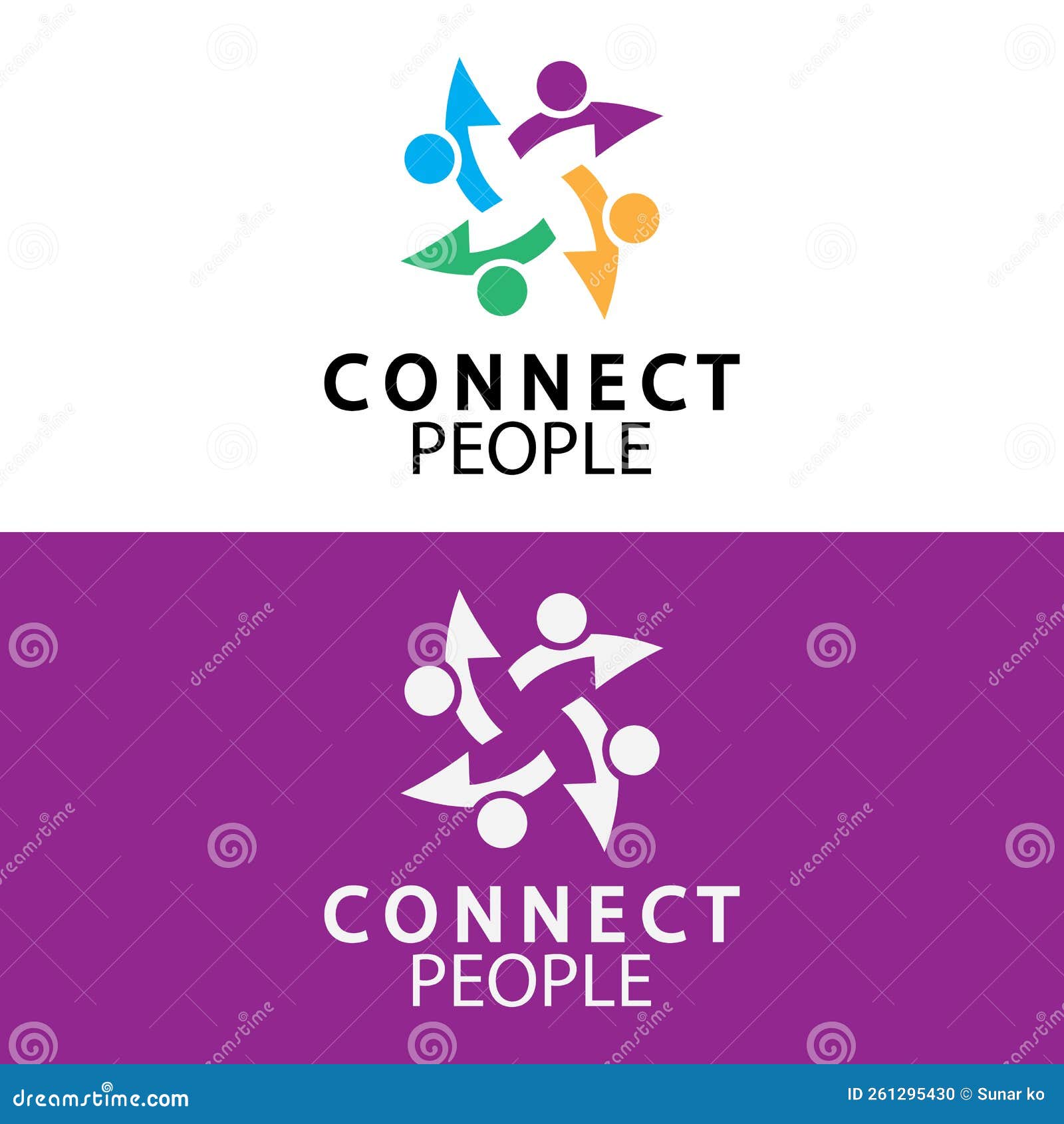 People Connect Logo Design Template. Connection Logo for Business Stock ...