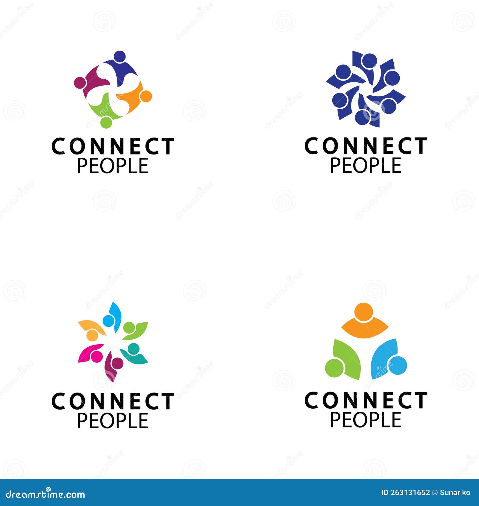 People Connect Logo Design Template. Connection Logo for Business Stock ...