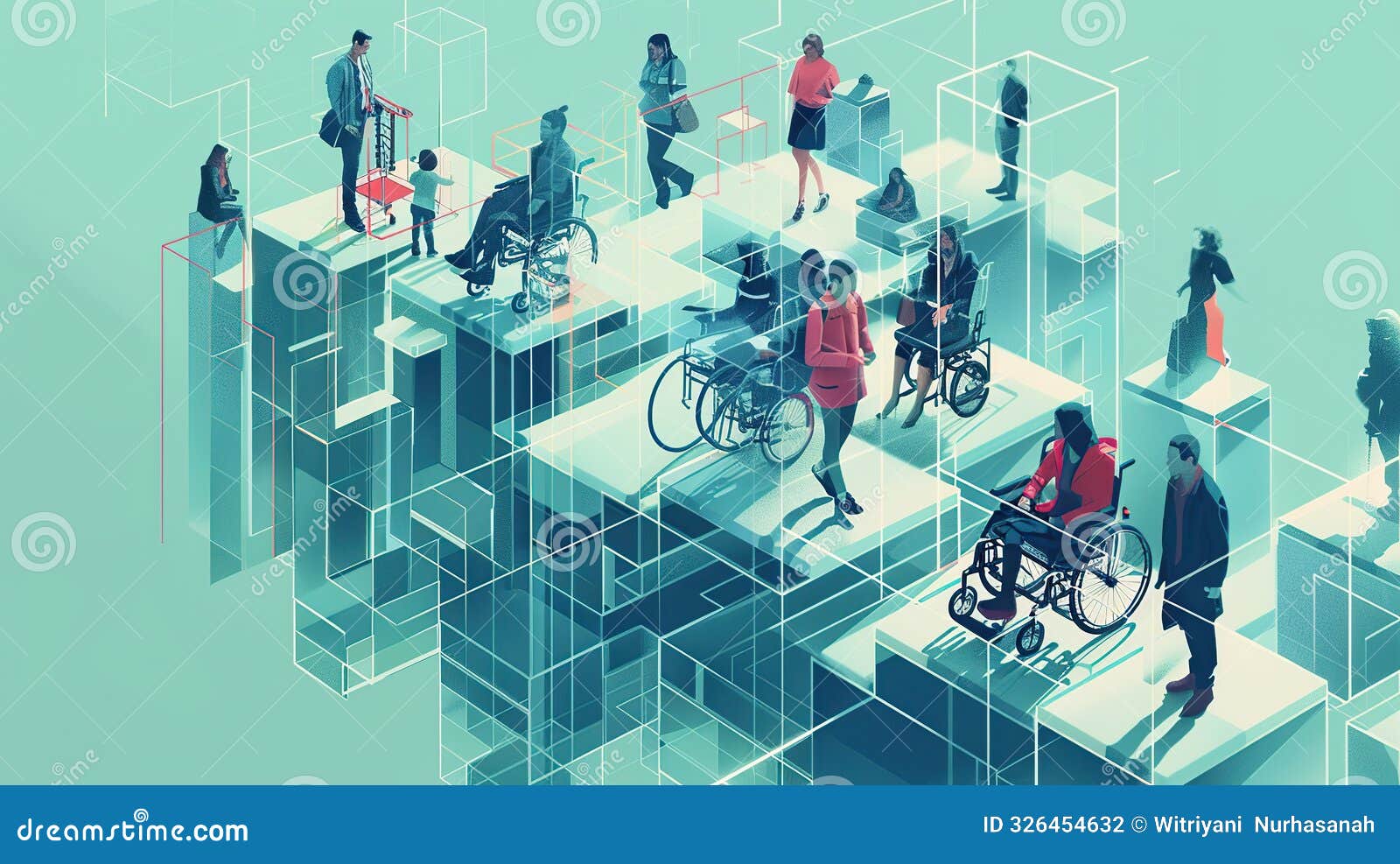 People Connected in Abstract World Stock Illustration - Illustration of ...