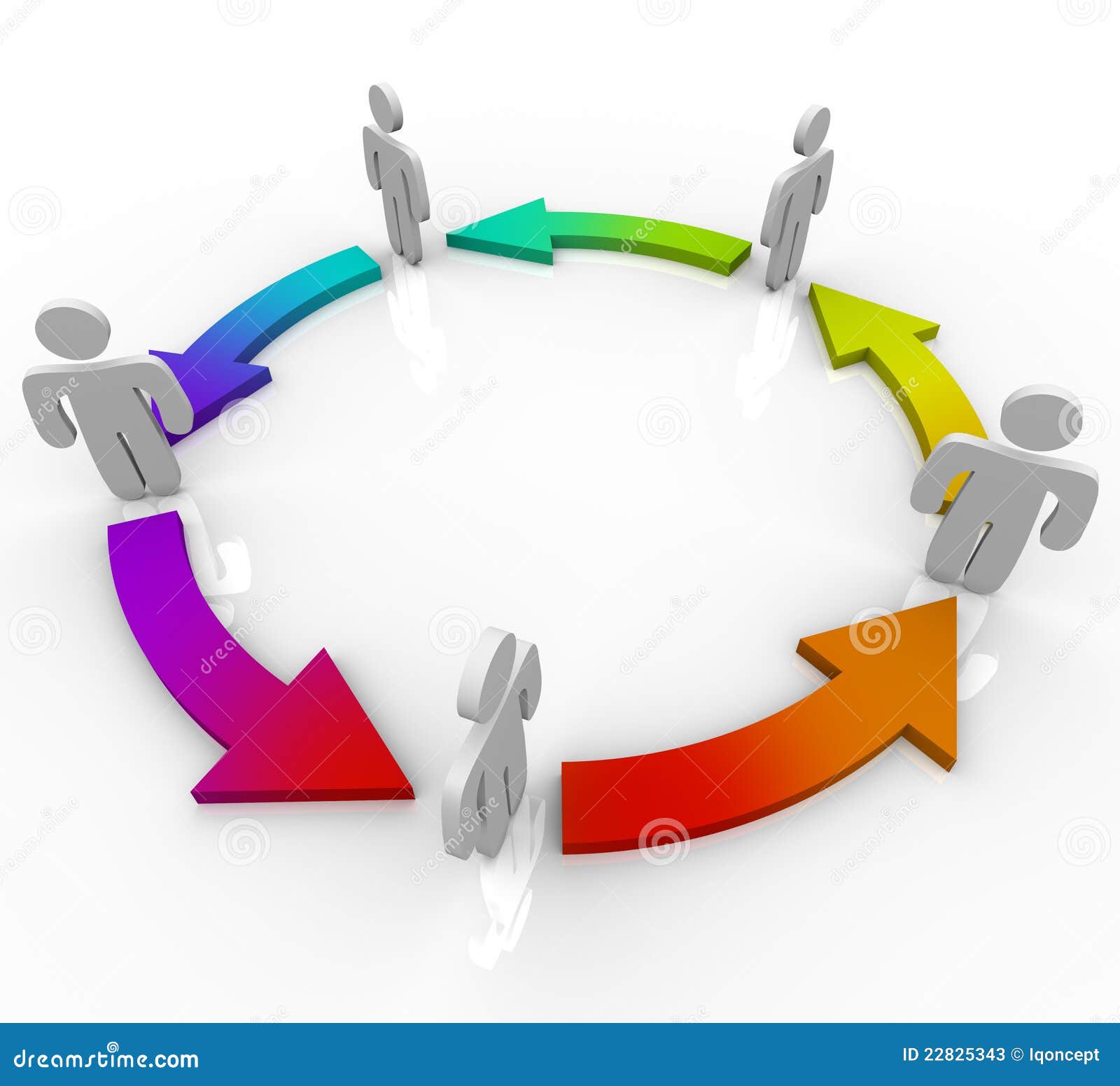 People Connected Arrows Circle Colors Change Stock Illustration ...
